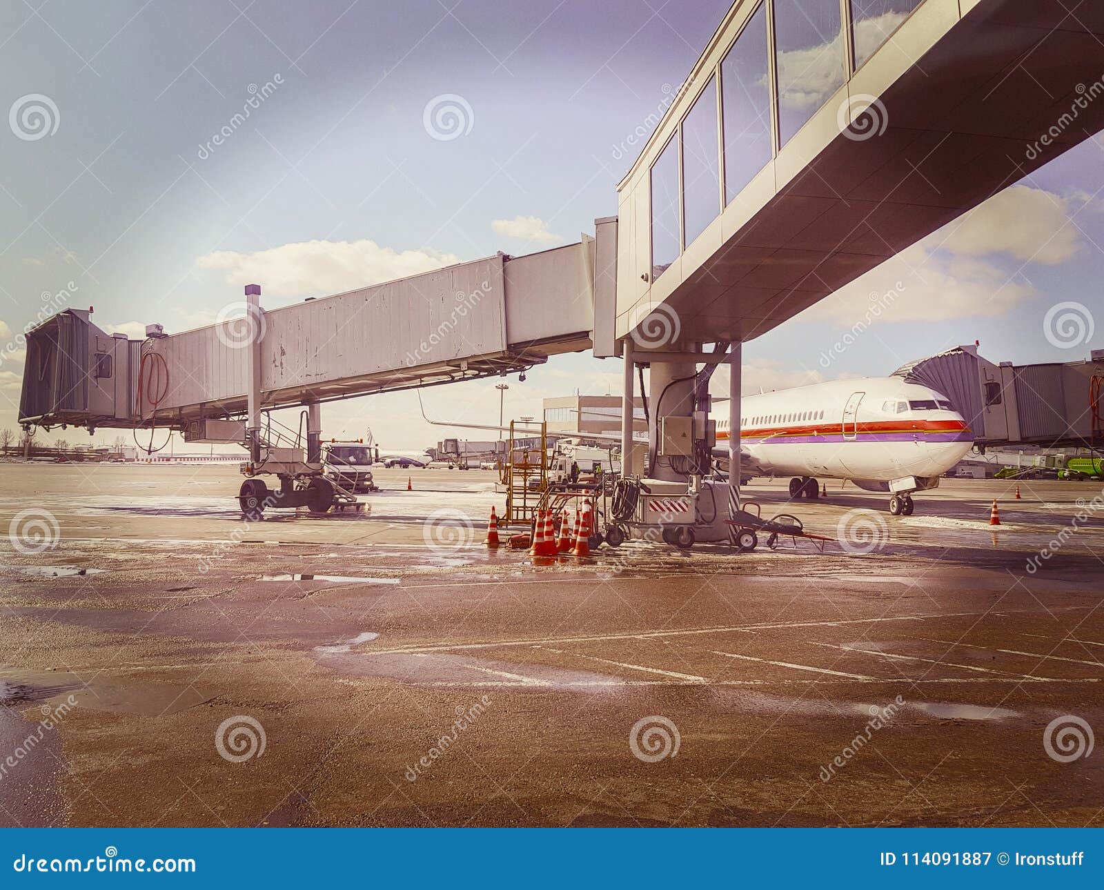 Mobile Gangway for Entering the Plane Stock Image - Image of gate ...