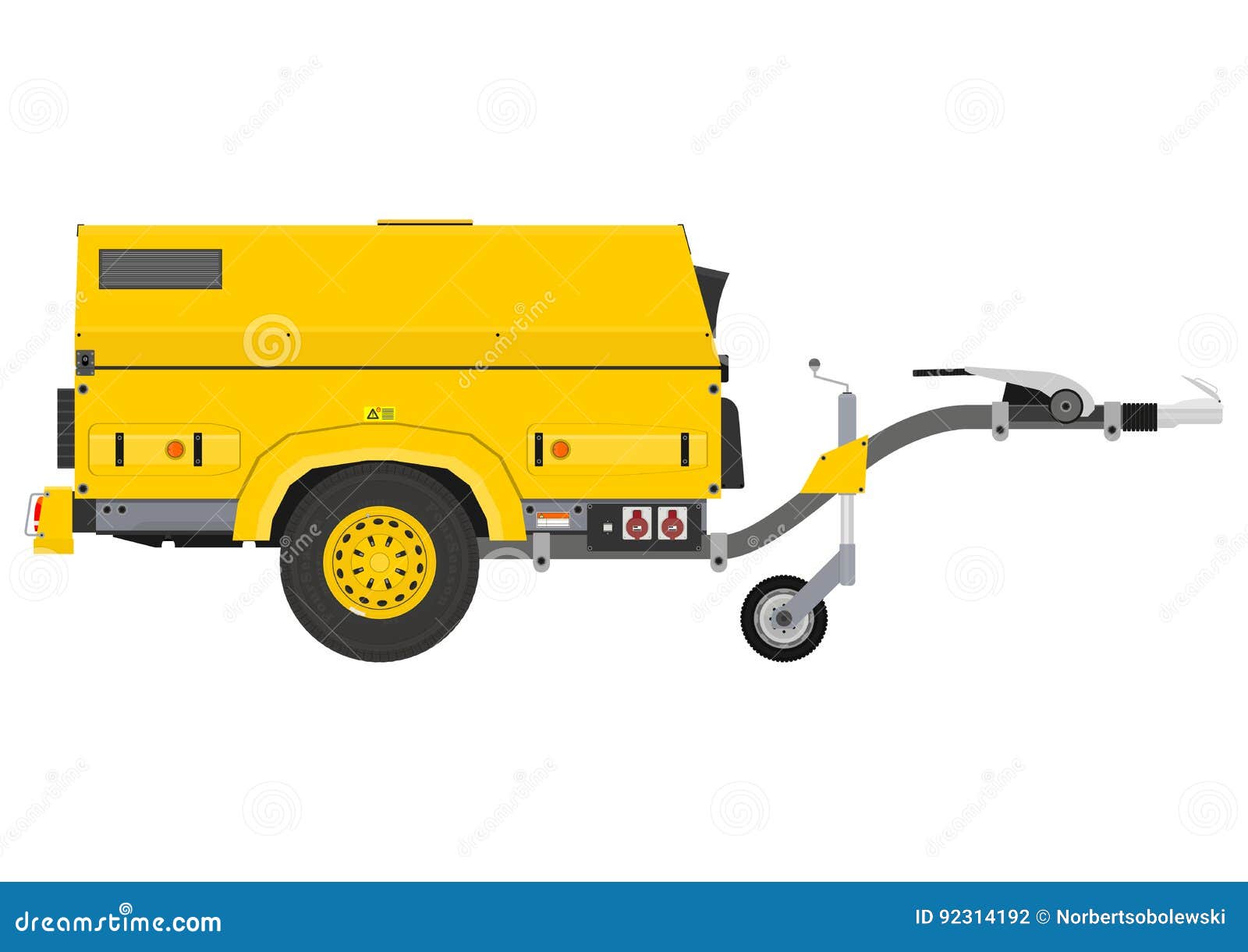 Generator On Trailer. Side View. Vector Graphics | CartoonDealer.com ...