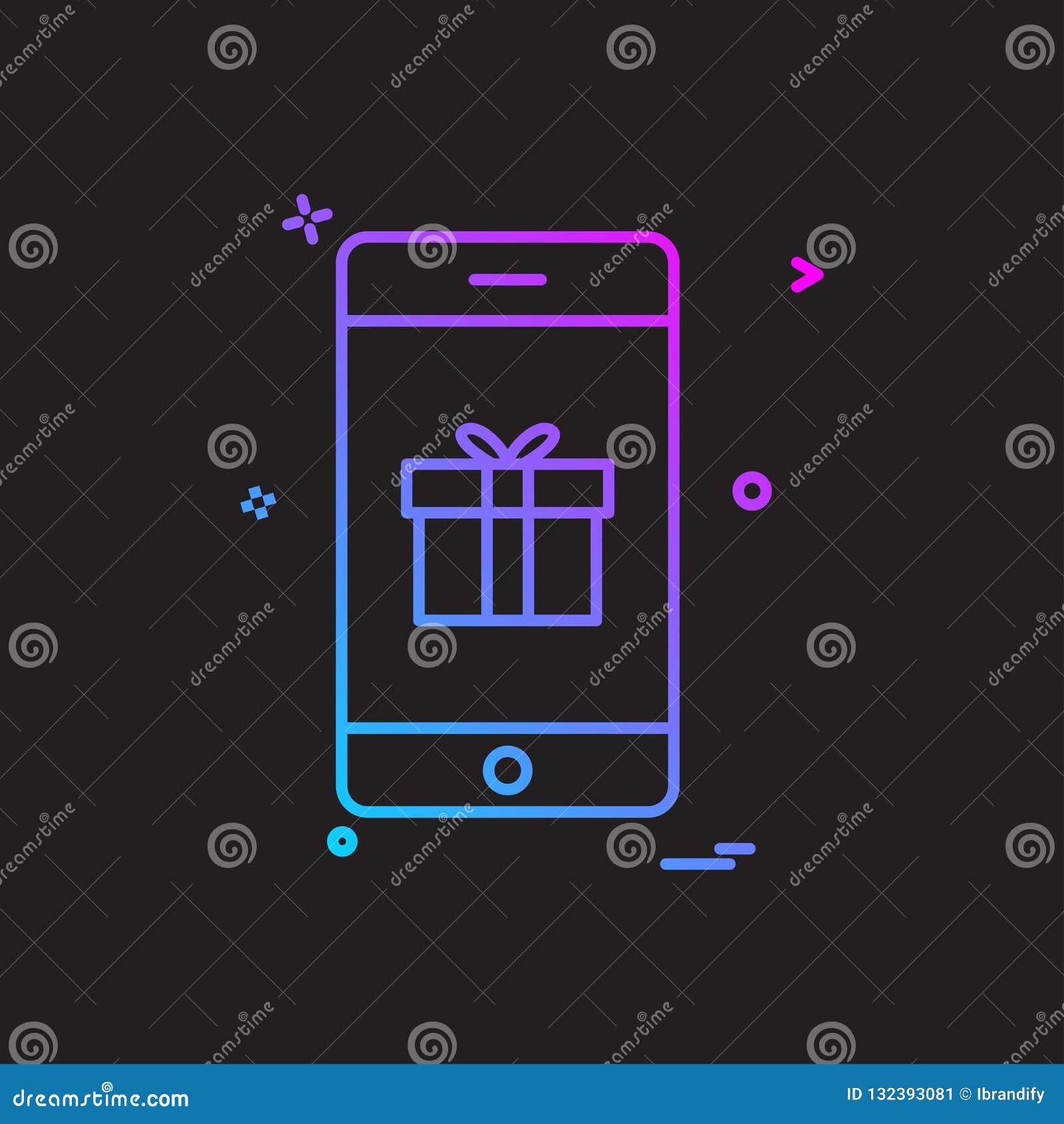 Mobile Gift Box Icon Vector Design Stock Vector - Illustration of icon ...