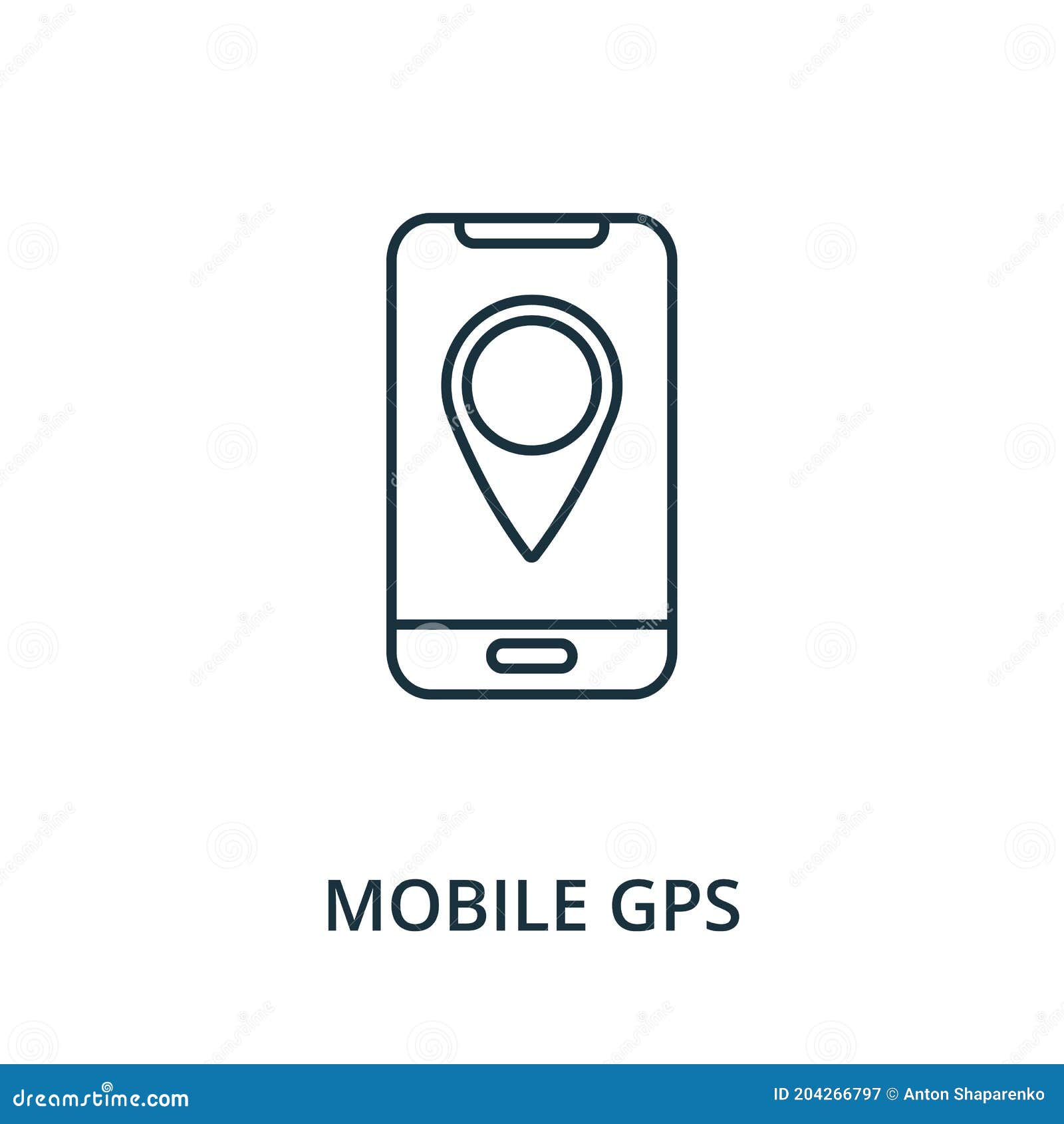 Mobile Gps Icon. Line Style Element from Navigation Collection. Thin ...