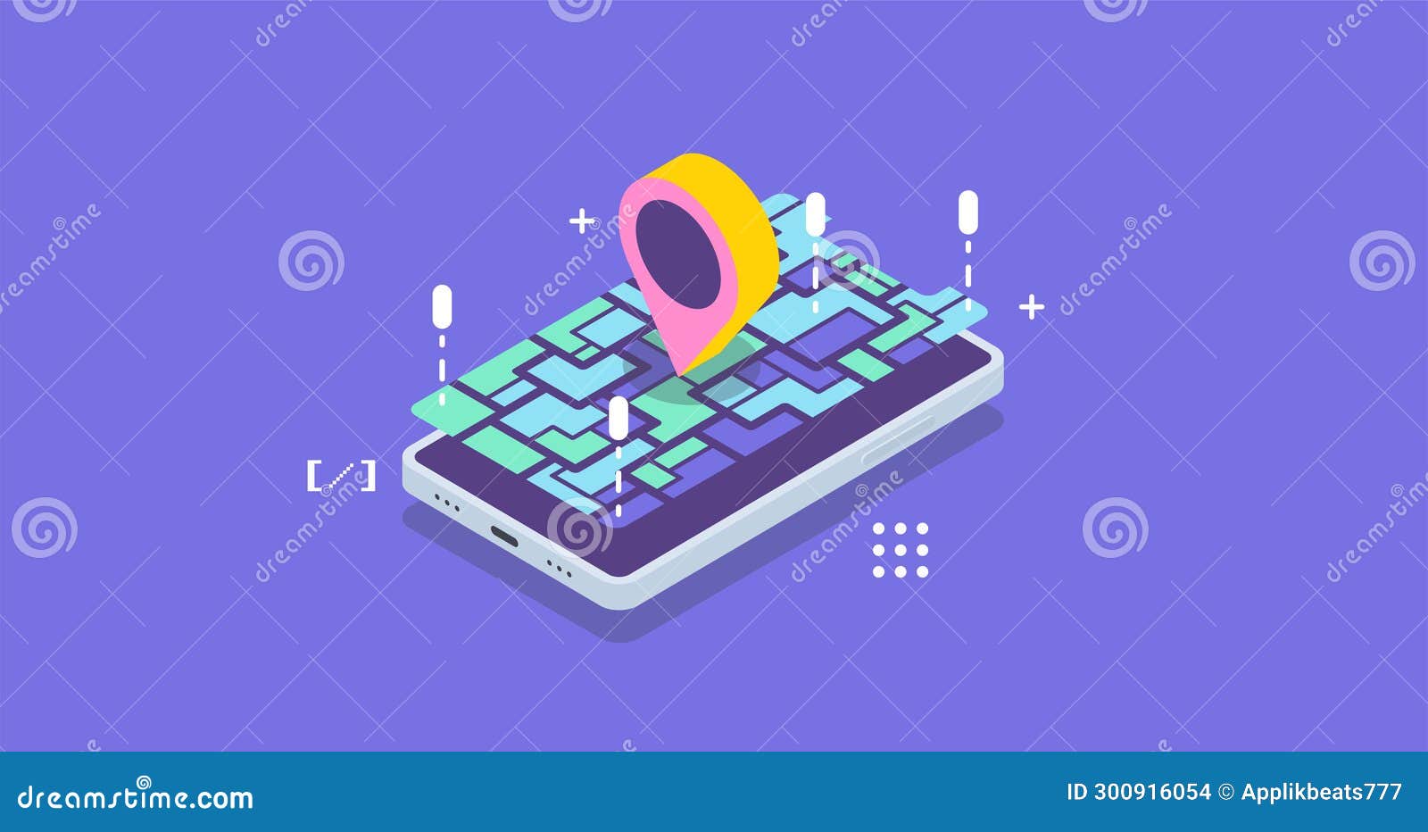 Geotag Symbol Glossy Colorful Emblem, Set Of Six Royalty-Free Stock ...