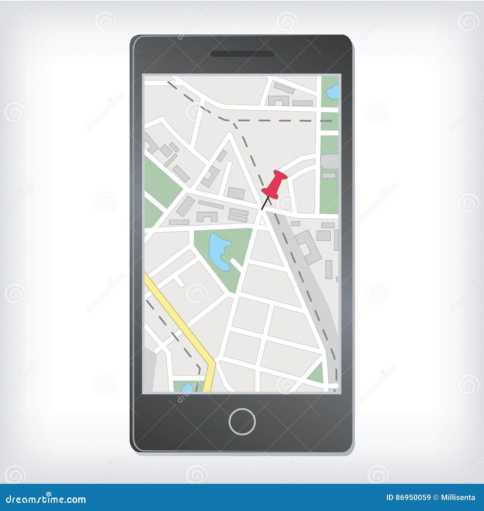 Mobile Gps Navigation with Map Stock Vector - Illustration of equipment ...