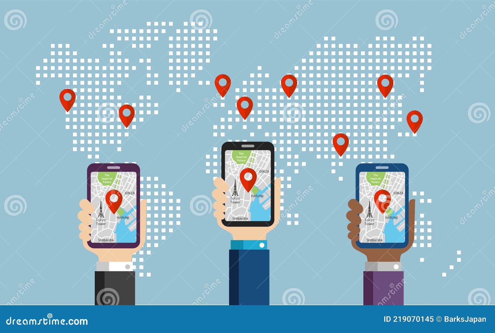 Mobile Gps Navigation Service Banner Illustration. Stock Vector ...