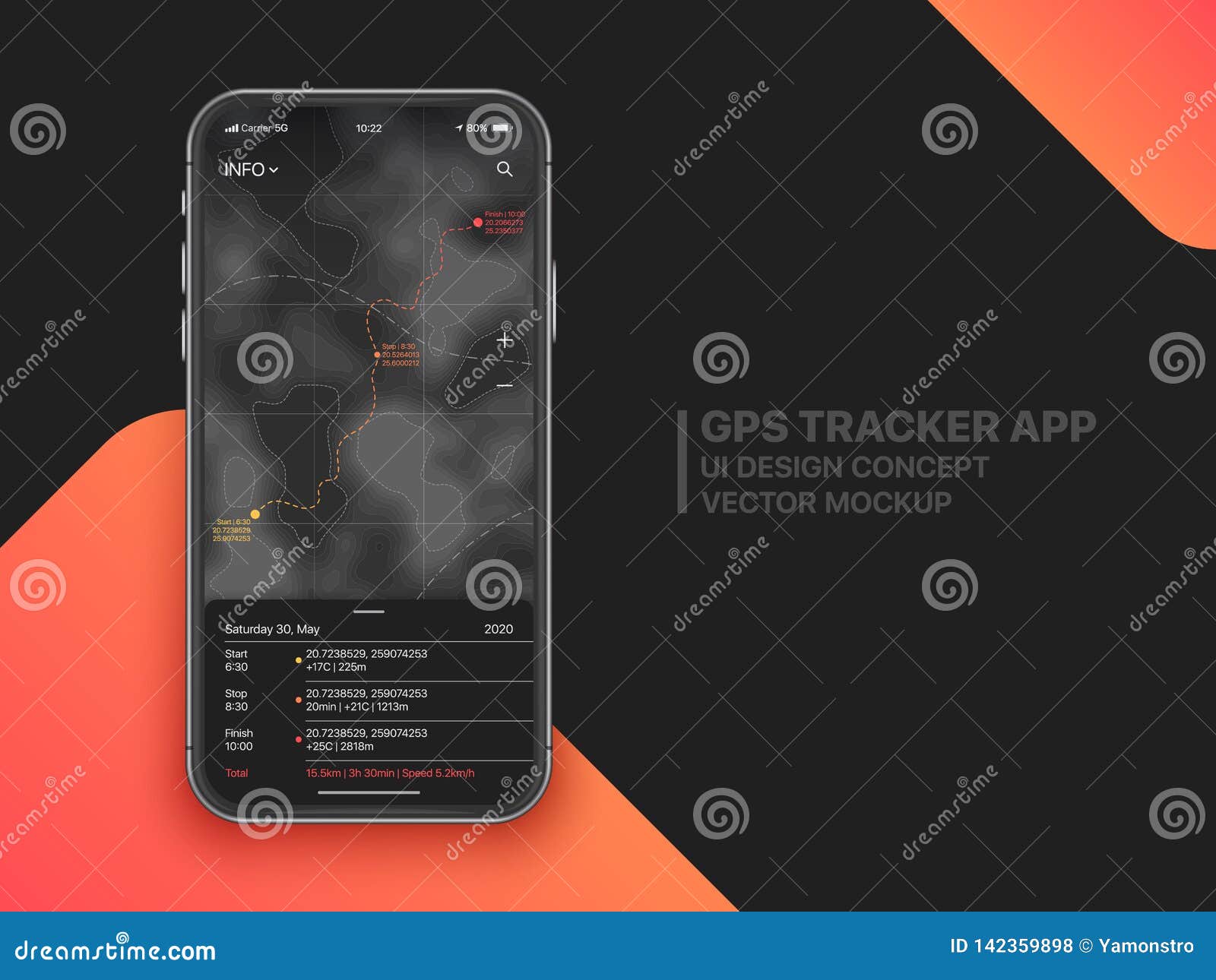 Mobile GPS Tracker Vector UI Concept Stock Vector - Illustration of ...