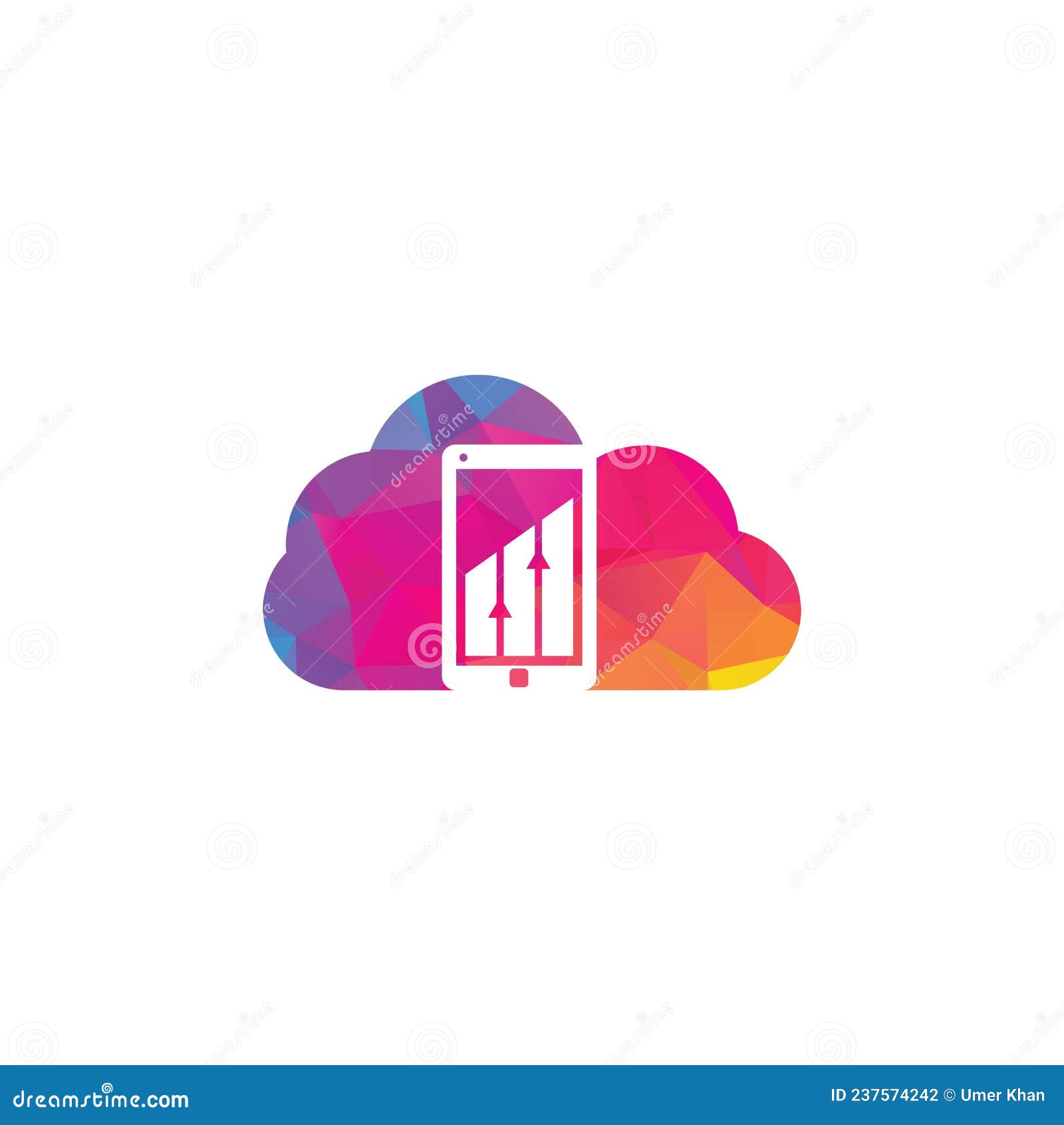 Mobile Graph Cloud Shape Logo Template Design. Stock Vector ...