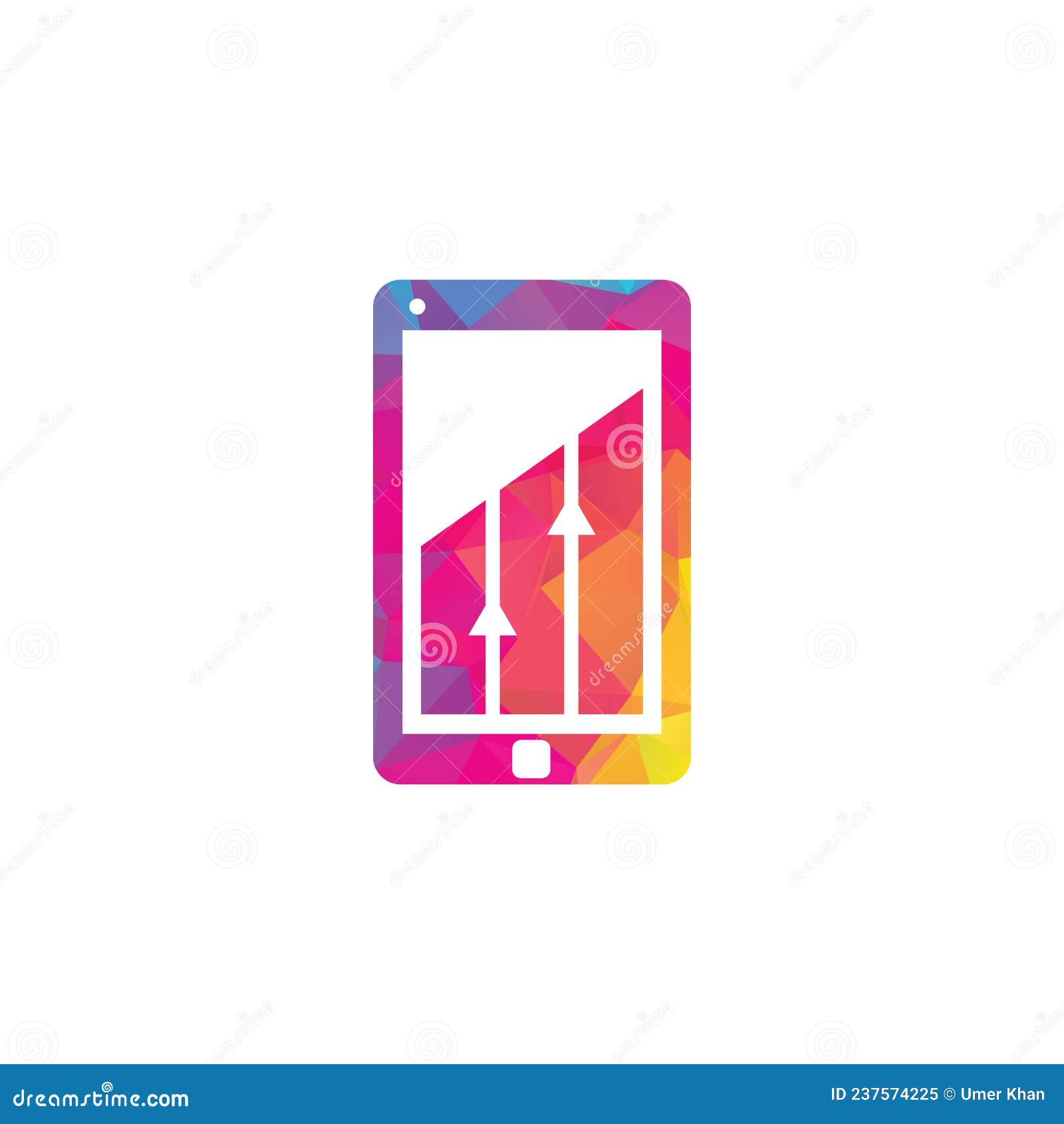 Mobile Graph Logo Template Design. Stock Vector - Illustration of chart ...