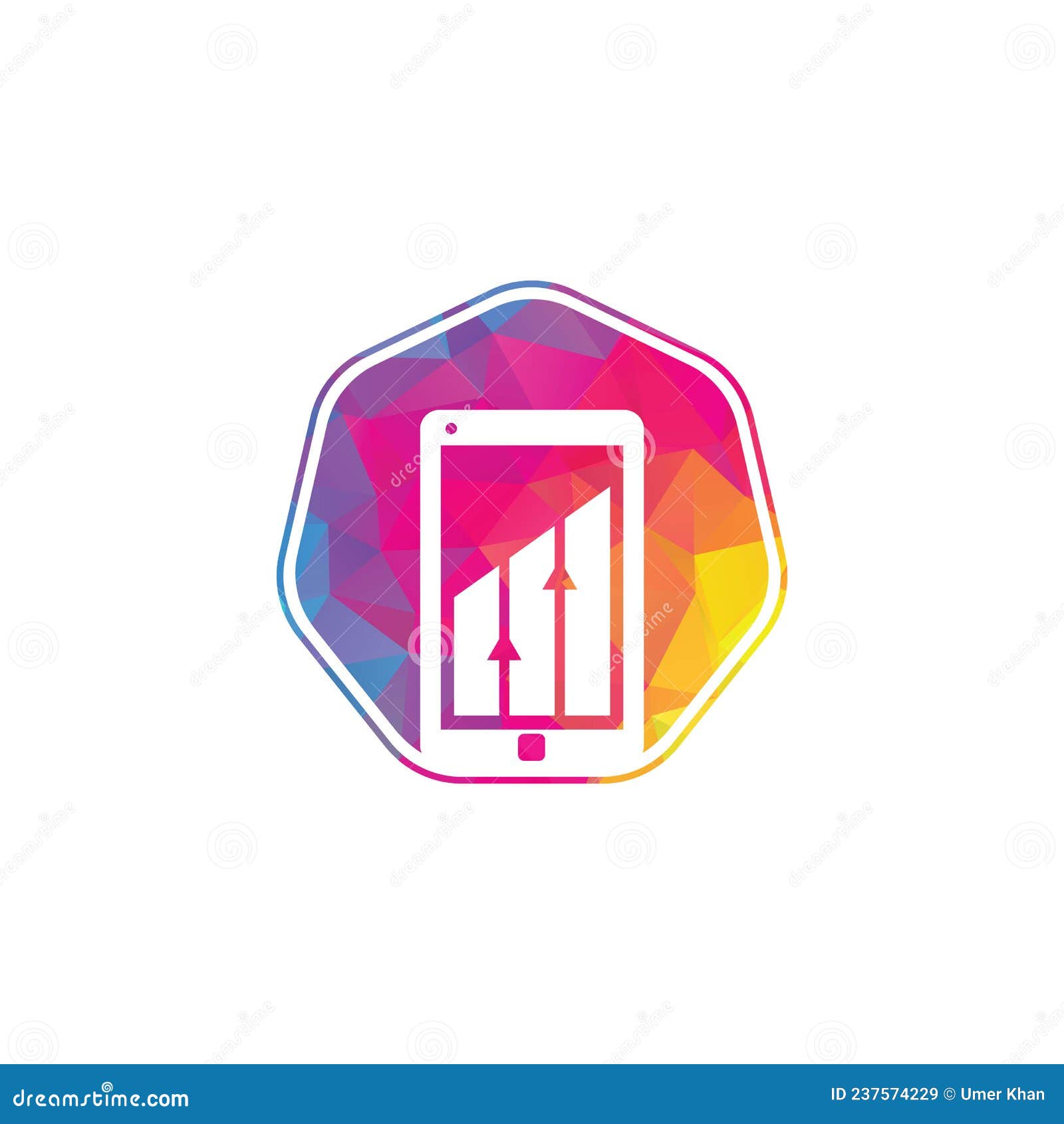 Mobile Graph Logo Template Design. Stock Vector - Illustration of ...