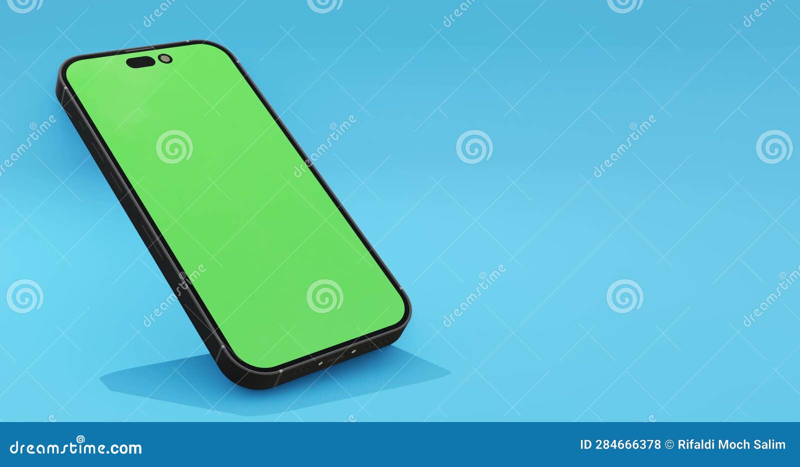 Mobile Green Screen Background 3D Video Illustration with Blue ...