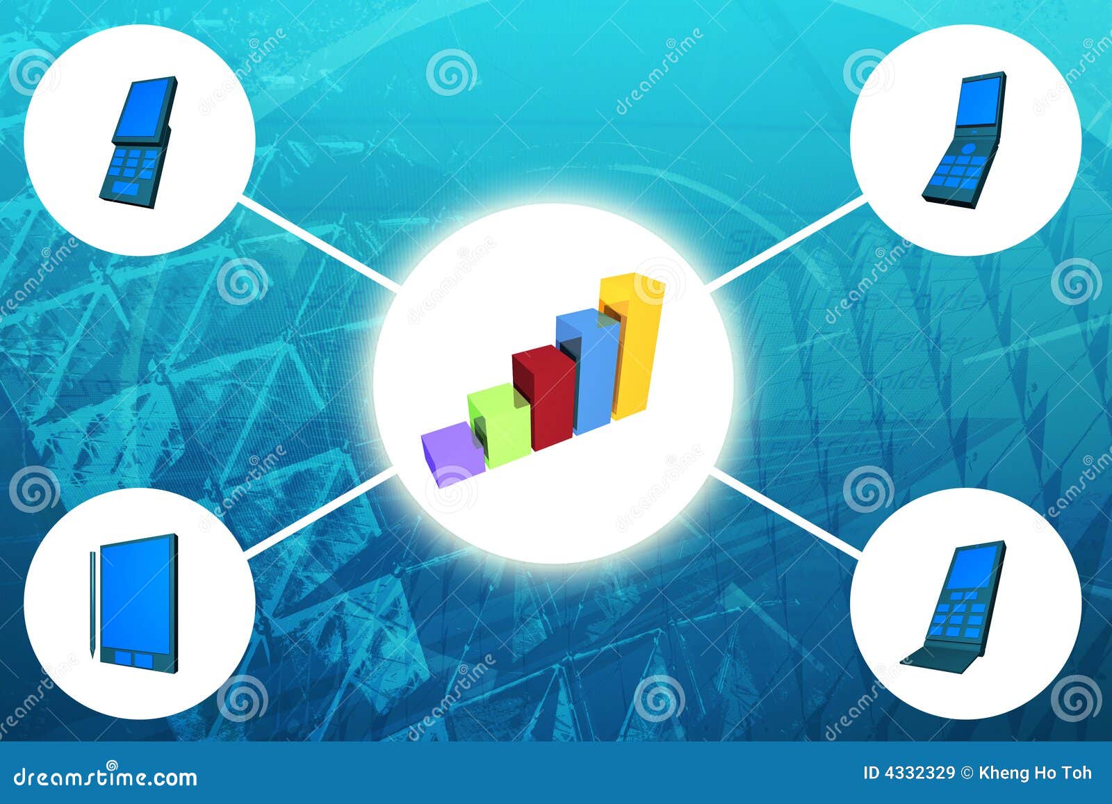 Mobile Growth in Usage Shown on Business Bar Chart Stock Illustration ...