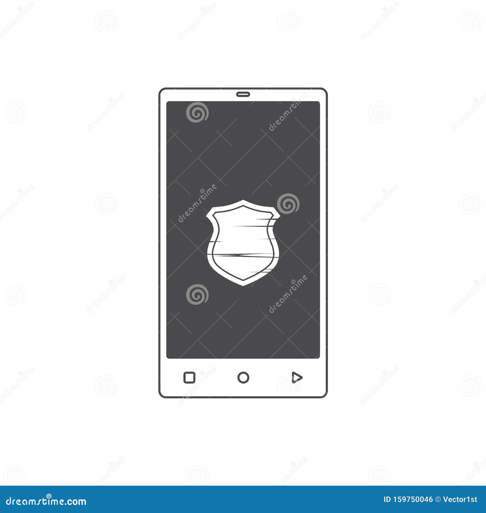 Mobile Hand Phone Theme Shield Anti Virus Guard Security Stock ...