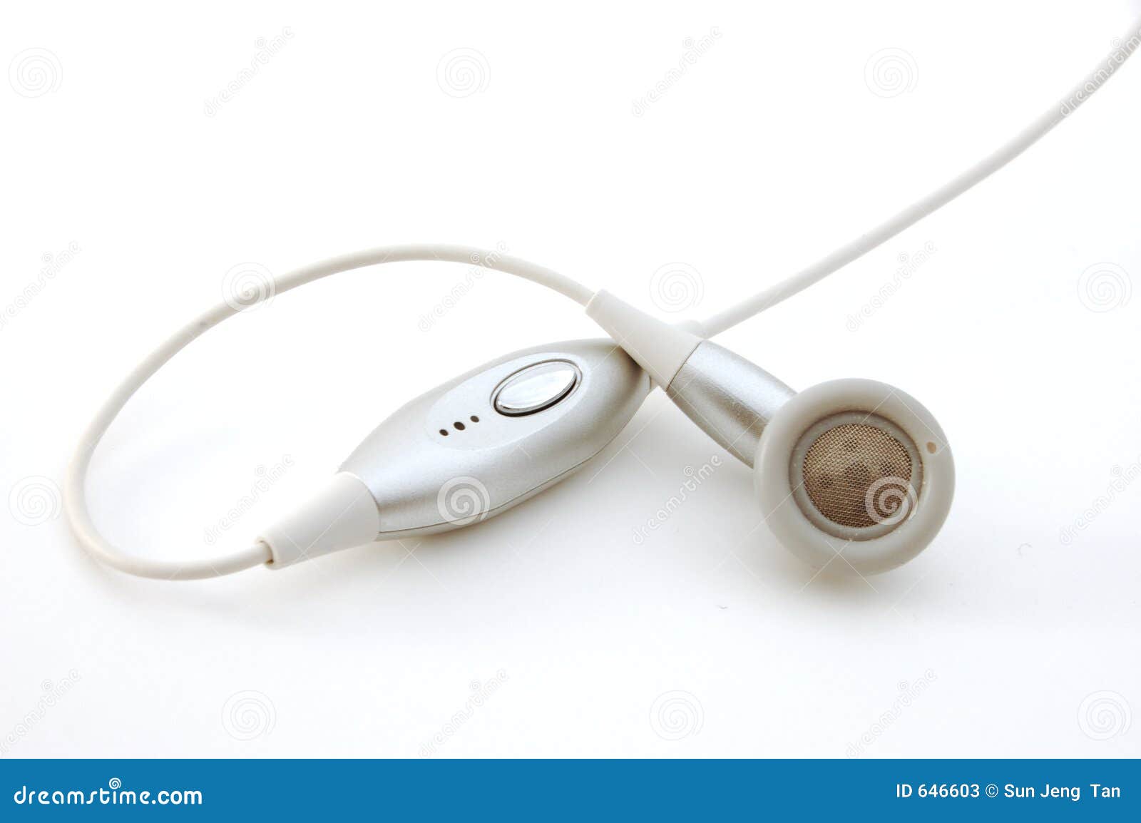 Mobile handfree set stock image. Image of headset, silver - 646603