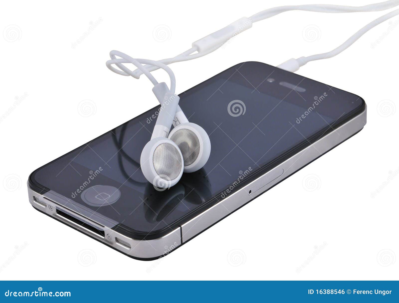 Mobile with headphones stock photo. Image of communication - 16388546