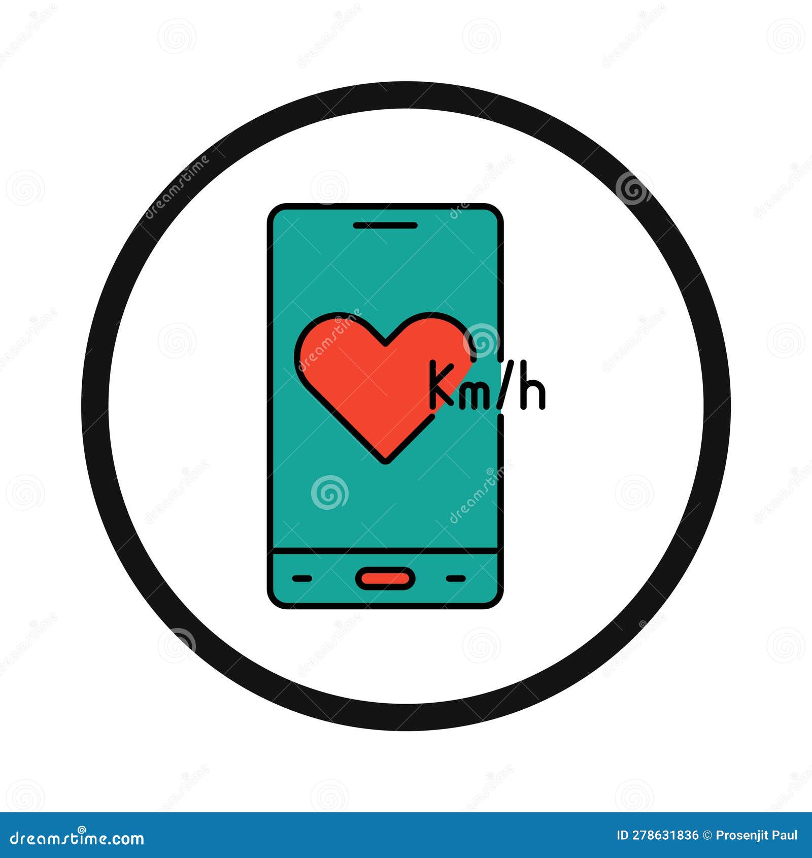 Mobile, Heart, Love, Mobile Heartbeat App Icon Stock Vector ...