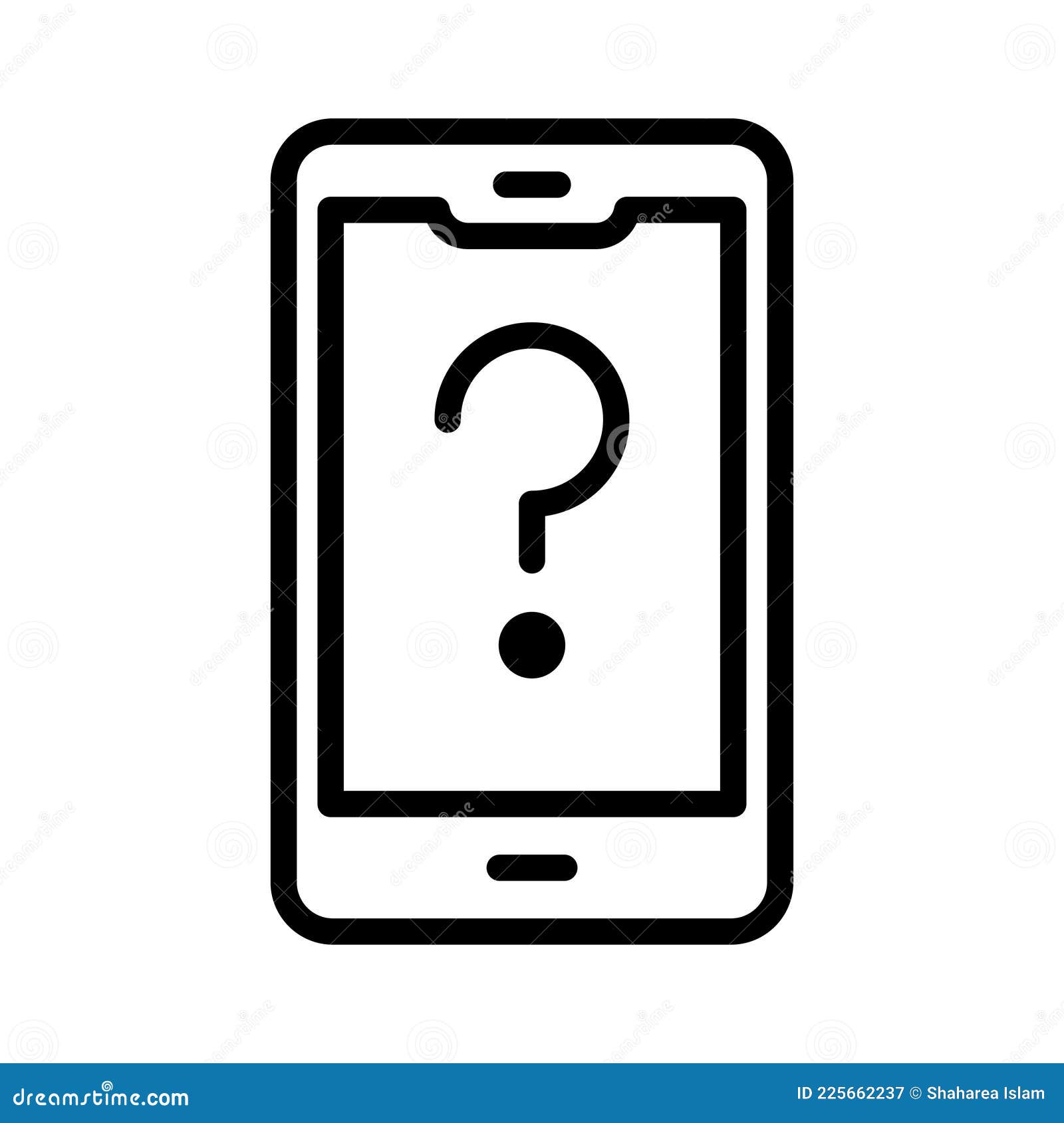 Mobile help icon stock vector. Illustration of question - 225662237