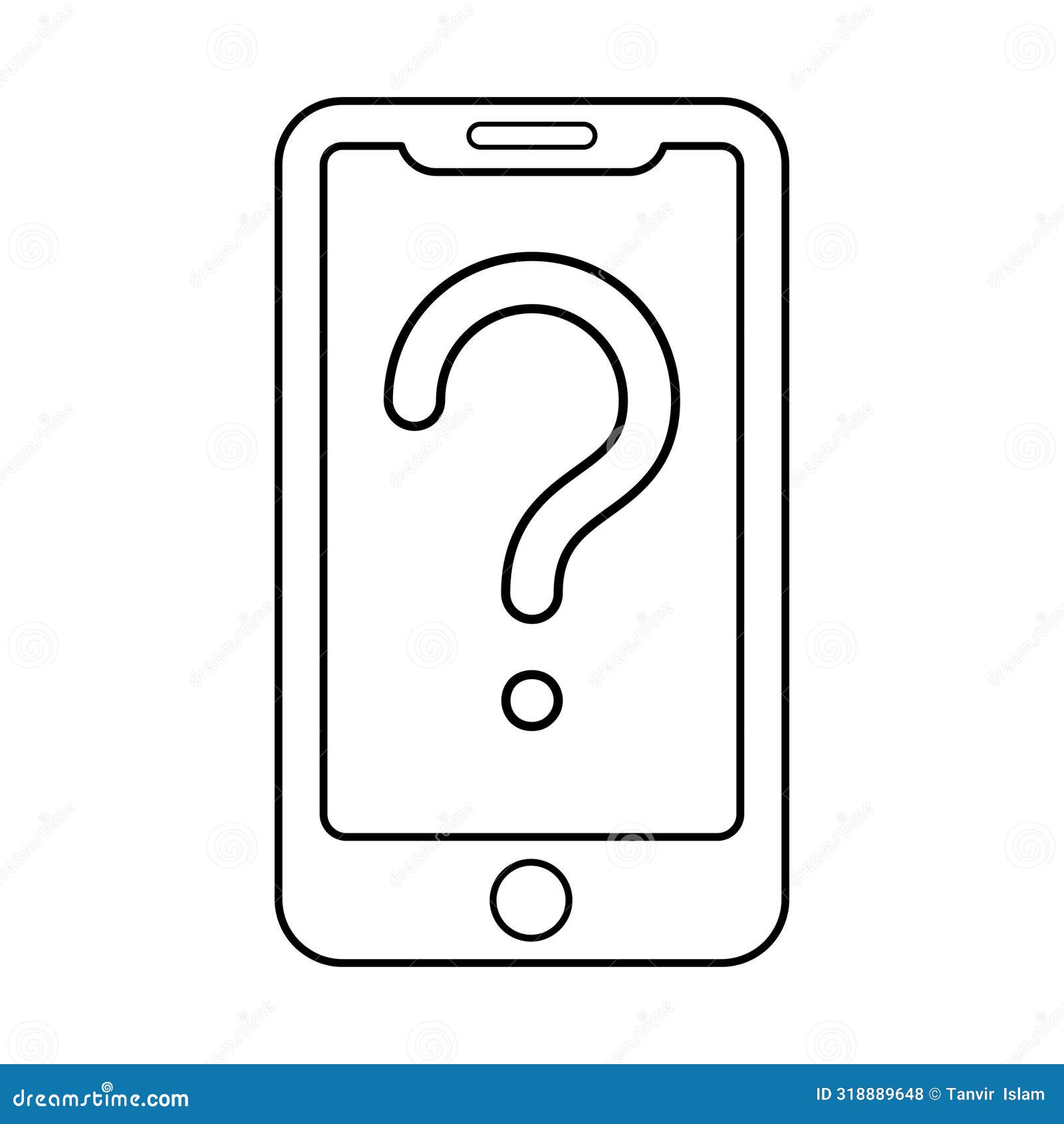 Mobile Help Icon Line Vector Graphics Stock Vector - Illustration of ...