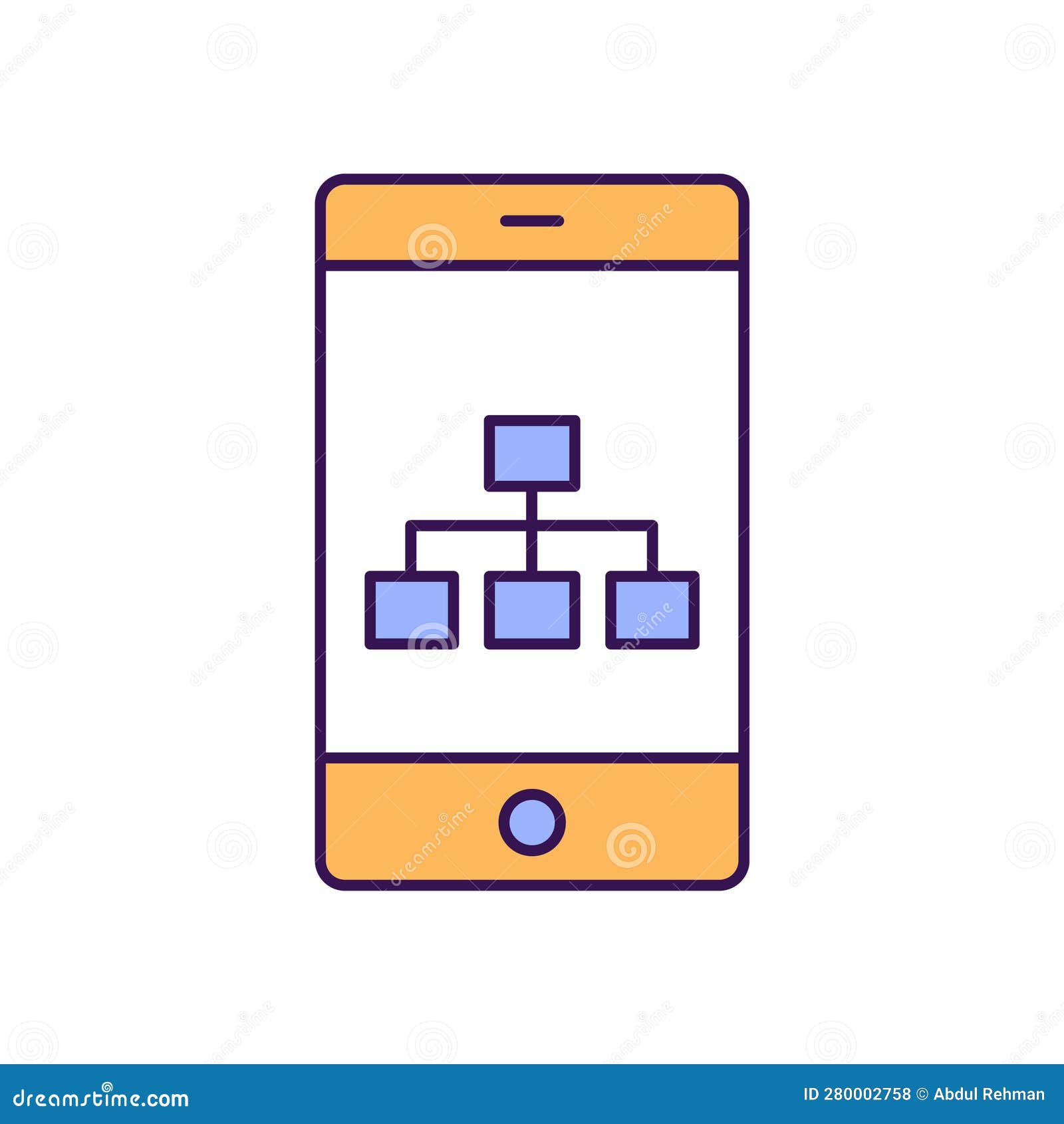 Mobile Hierarchy Outline with Colors Fill Vector Icon that Can Easily ...