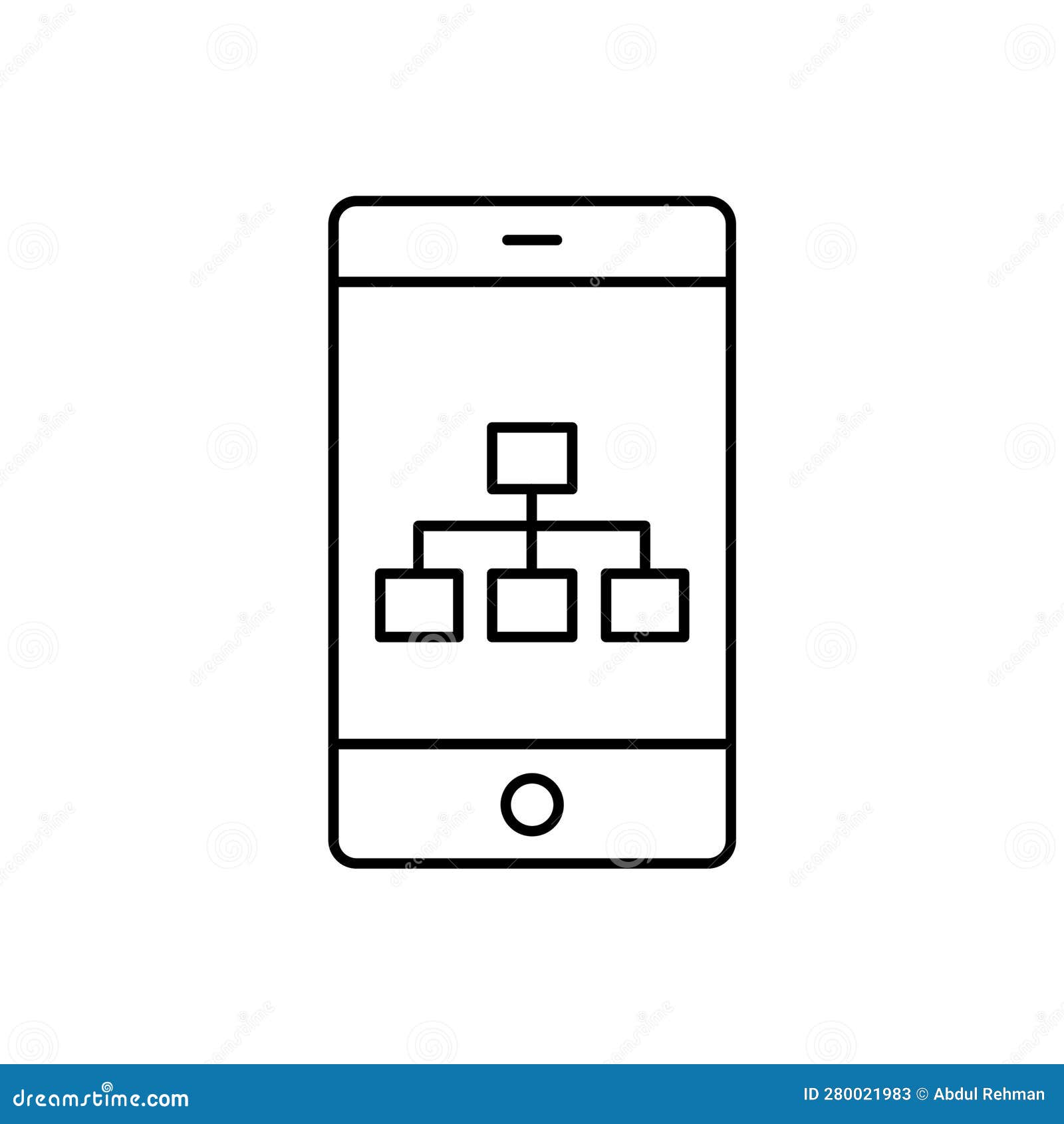 Mobile Hierarchy Outline With Colors Fill Vector Icon That Can Easily