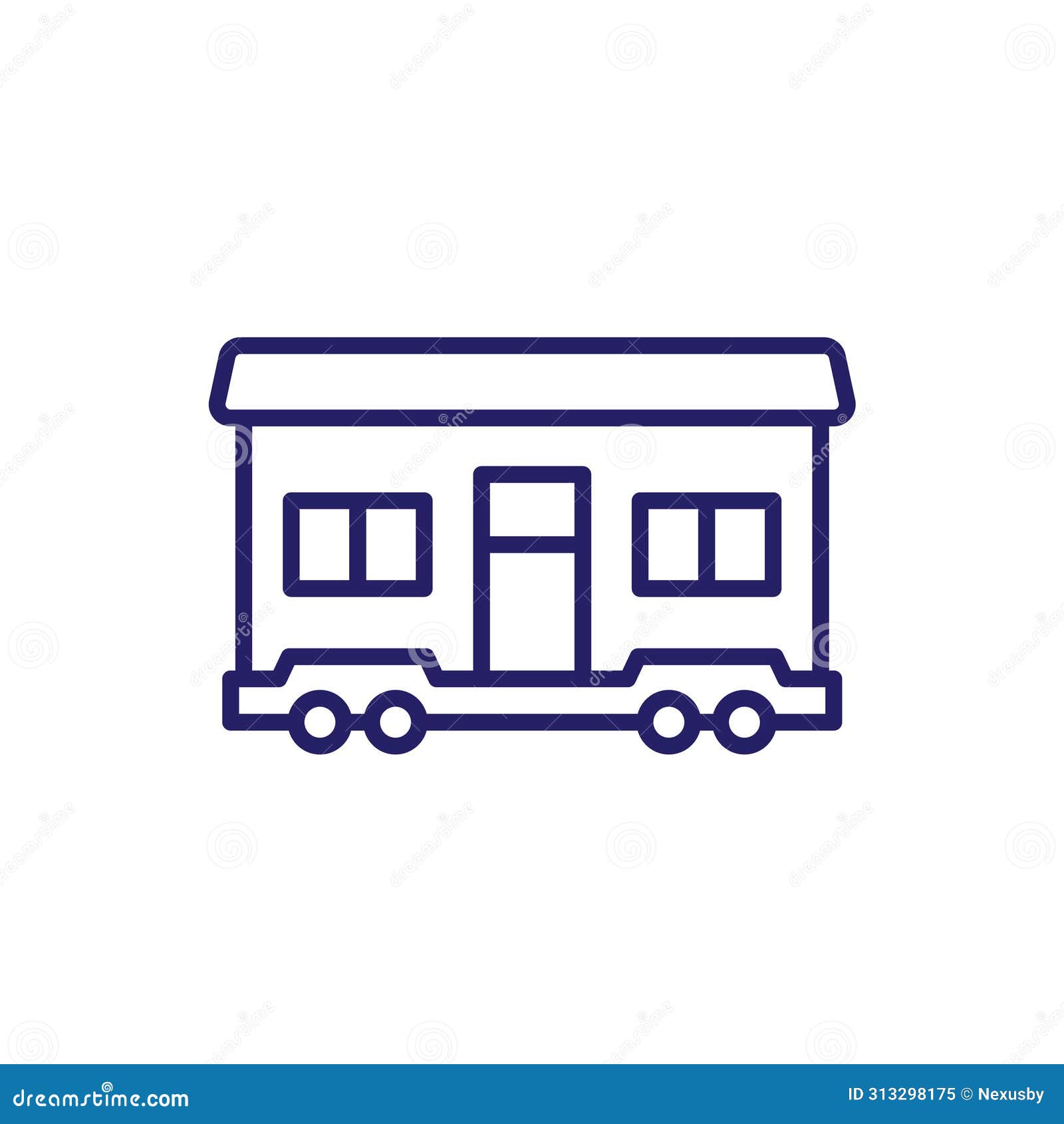 Mobile Home Icon, House Trailer Line Vector Stock Vector - Illustration ...