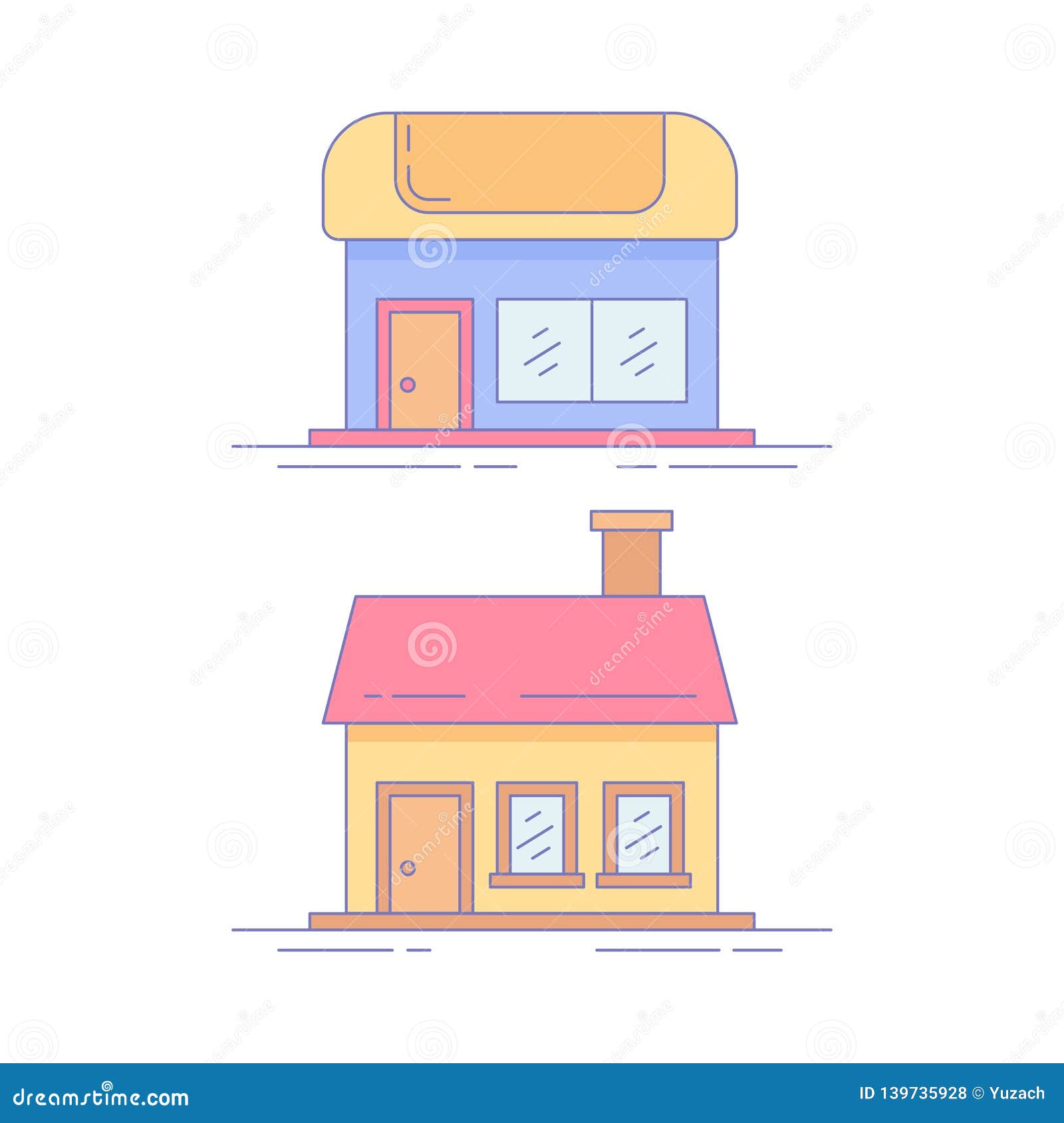 Home Market Line Icon or Logo Stock Vector - Illustration of icon ...