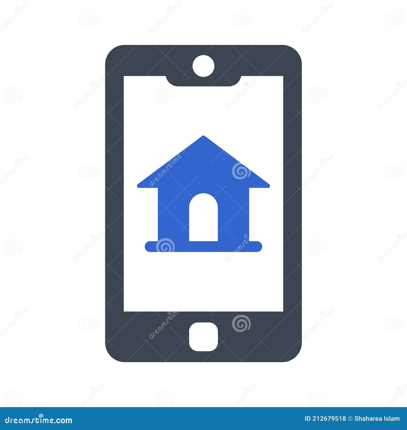 Mobile Home page icon stock vector. Illustration of vector - 212679518
