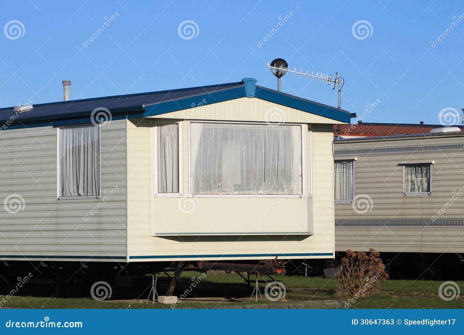 Mobile Homes on a Caravan Park Stock Image - Image of horizontal ...