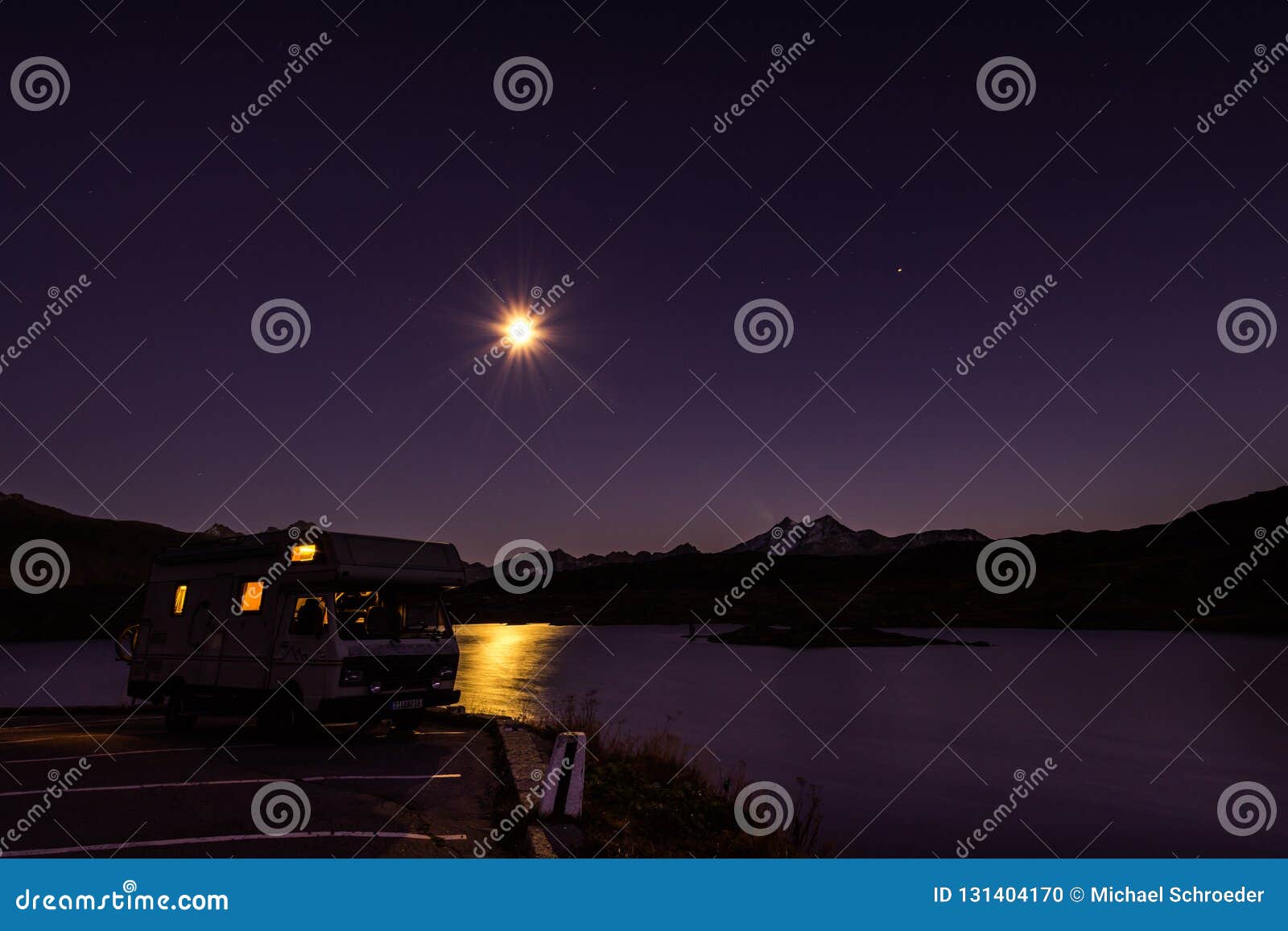 Mobile Homes at Night in the Swiss Alps Editorial Image - Image of ...