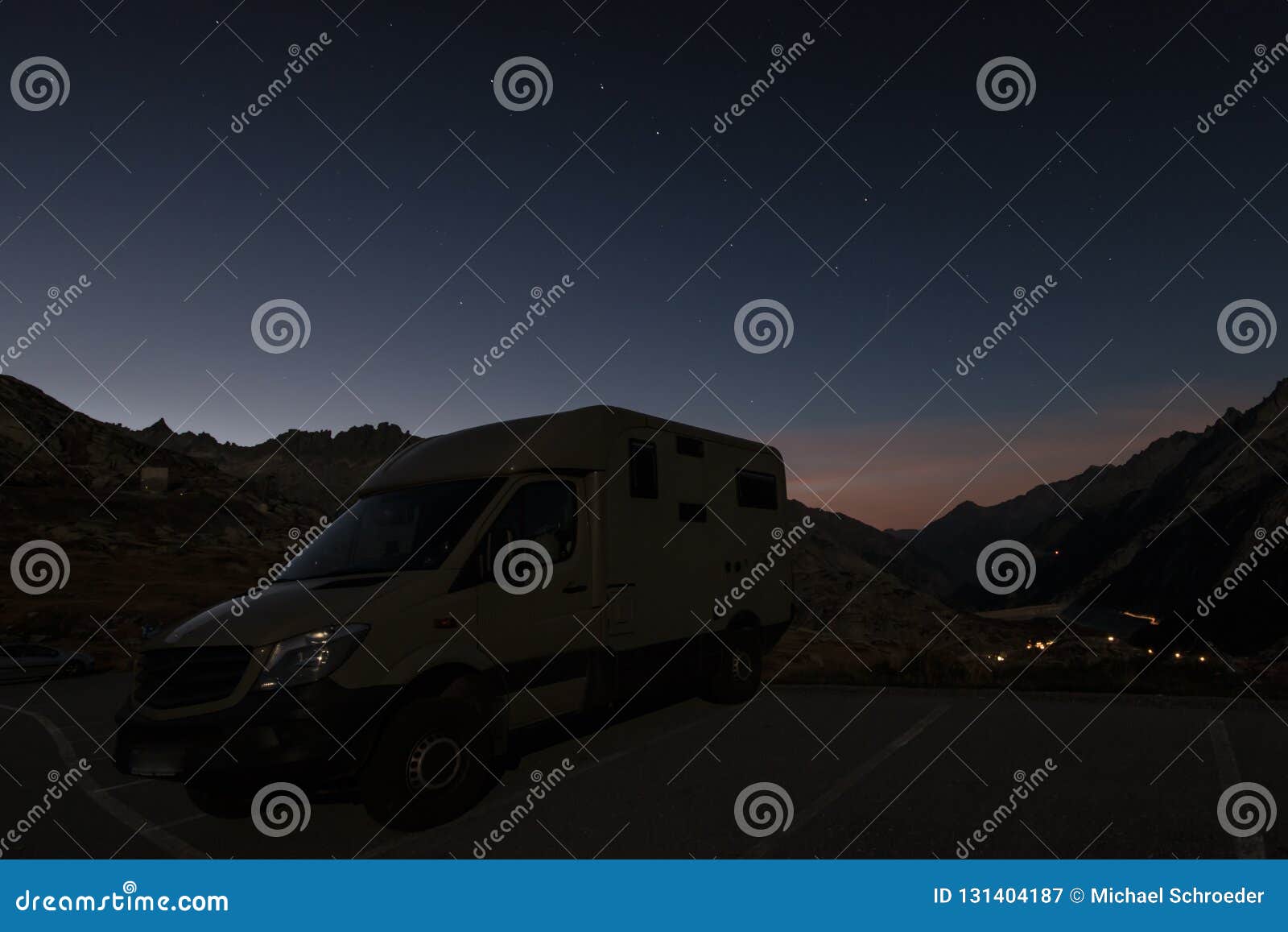 Mobile Homes at Night in the Swiss Alps Stock Image - Image of mountain ...