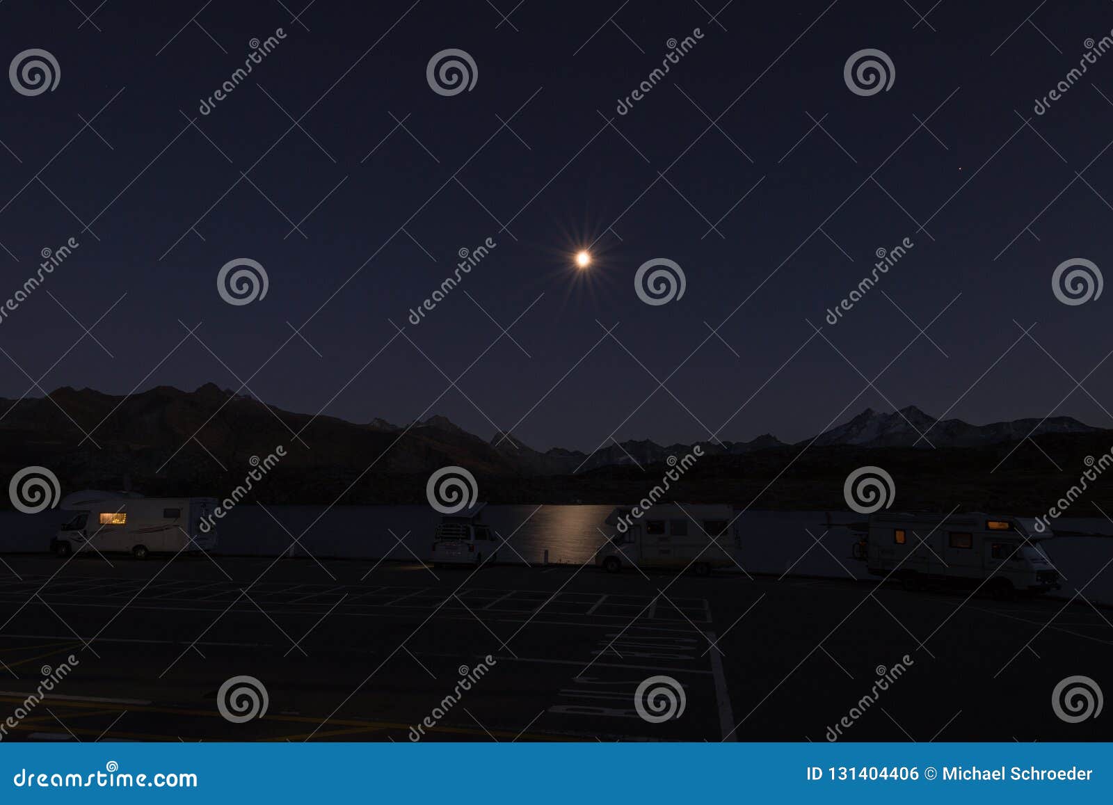 Mobile Homes at Night in the Swiss Alps Stock Photo - Image of planet ...