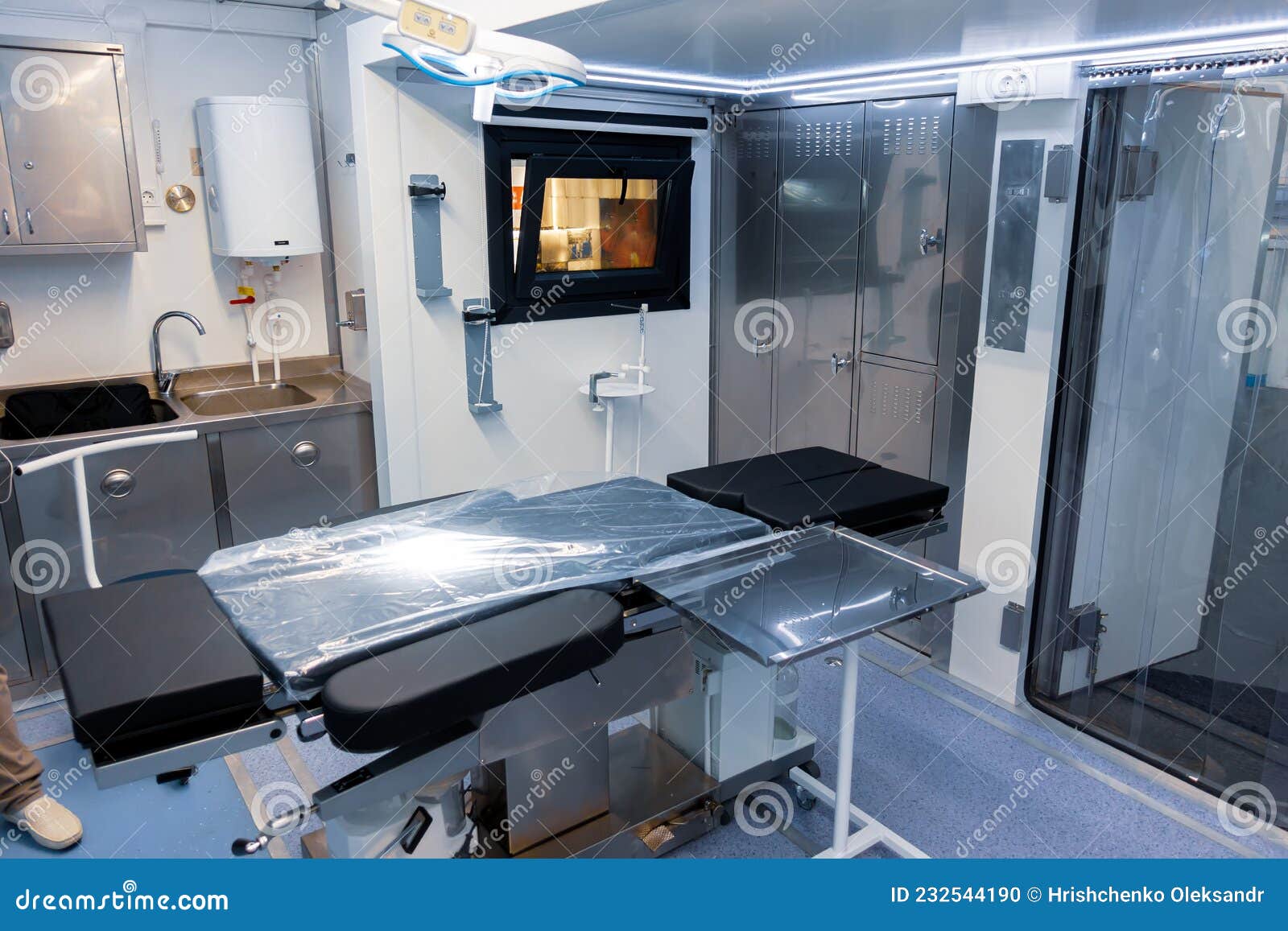 Mobile Hospital with Sliding Module. Interior of a New Military Mobile ...