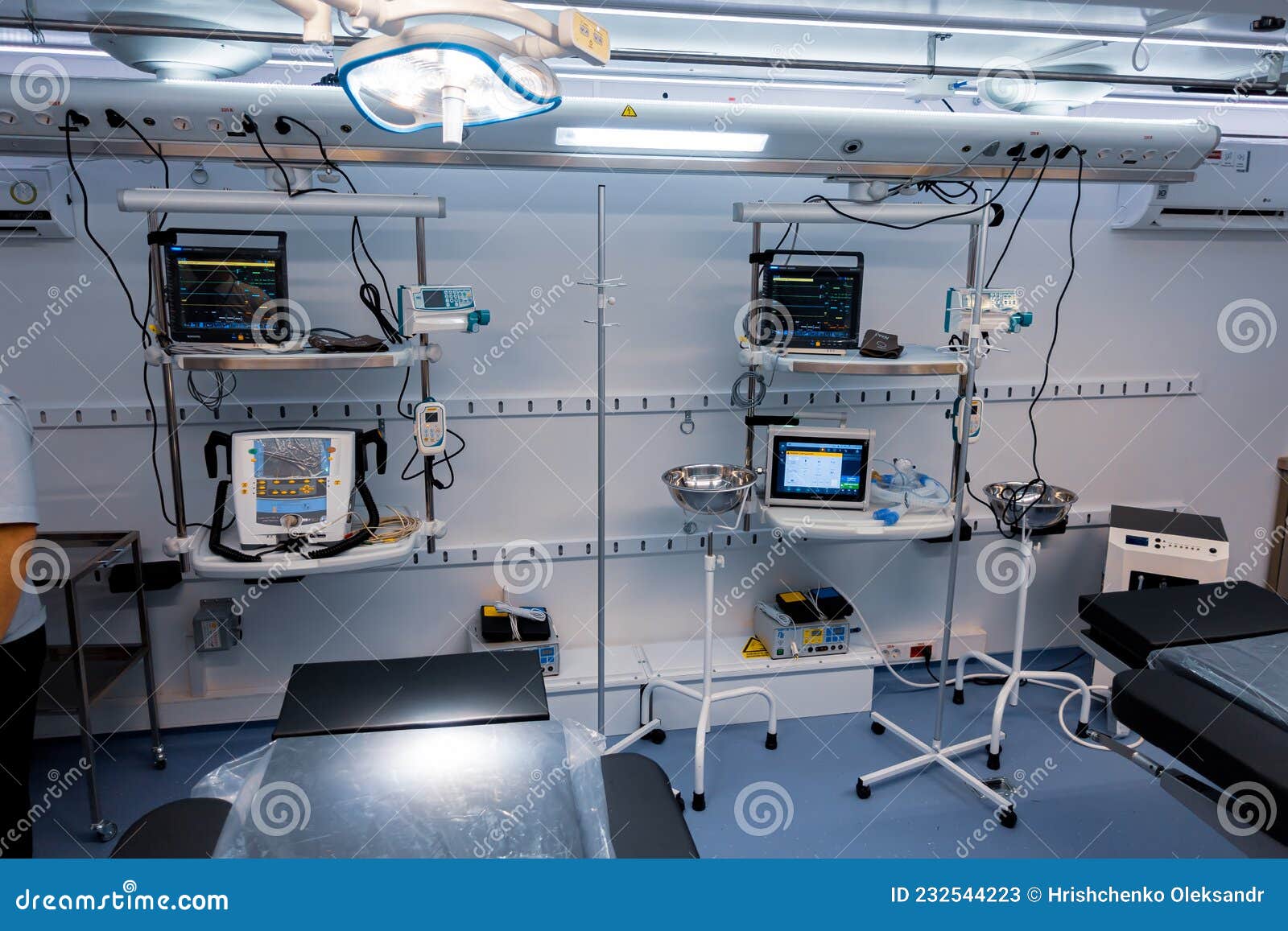 Mobile Hospital with Sliding Module. Interior of a New Military Mobile ...