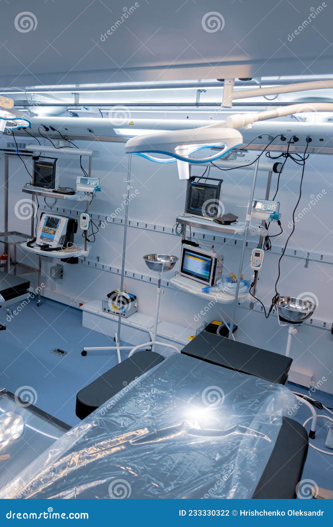 Mobile Hospital with Sliding Module. Interior of a New Military Mobile ...