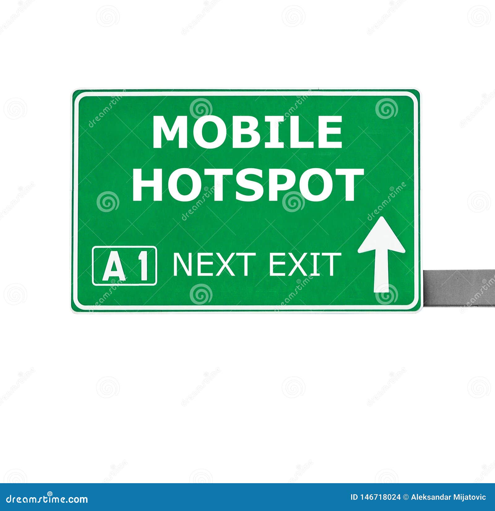 MOBILE HOTSPOT Road Sign Isolated on White Stock Photo - Image of ...