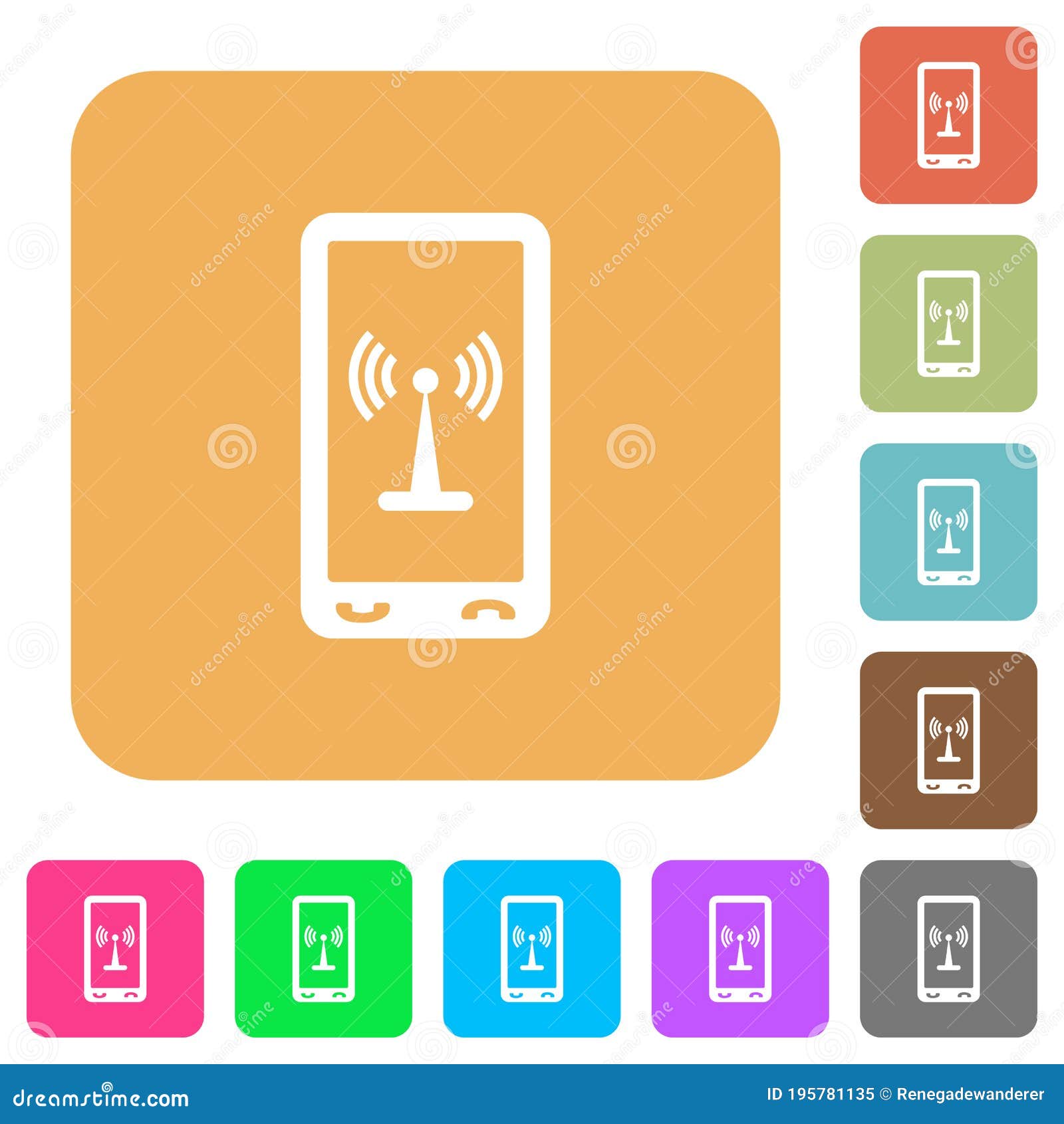 Mobile Hotspot Flat White Icons On Round Color Backgrounds Vector ...