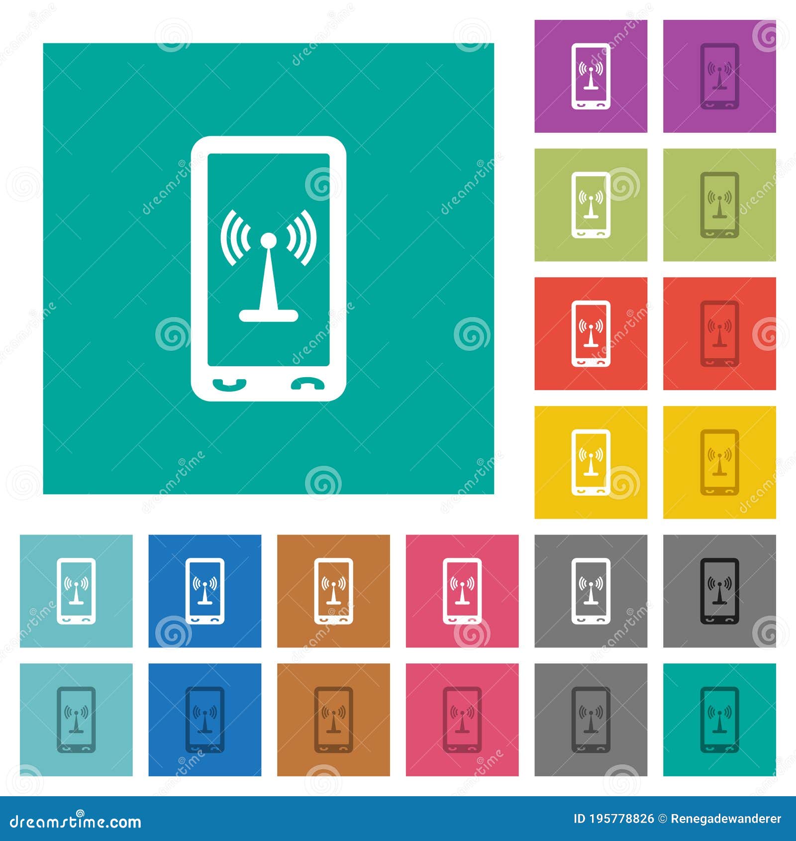 Mobile Hotspot Flat White Icons On Round Color Backgrounds Vector ...