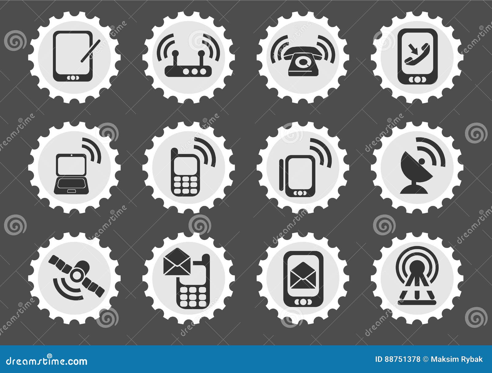 Mobile icon set stock illustration. Illustration of computer - 88751378