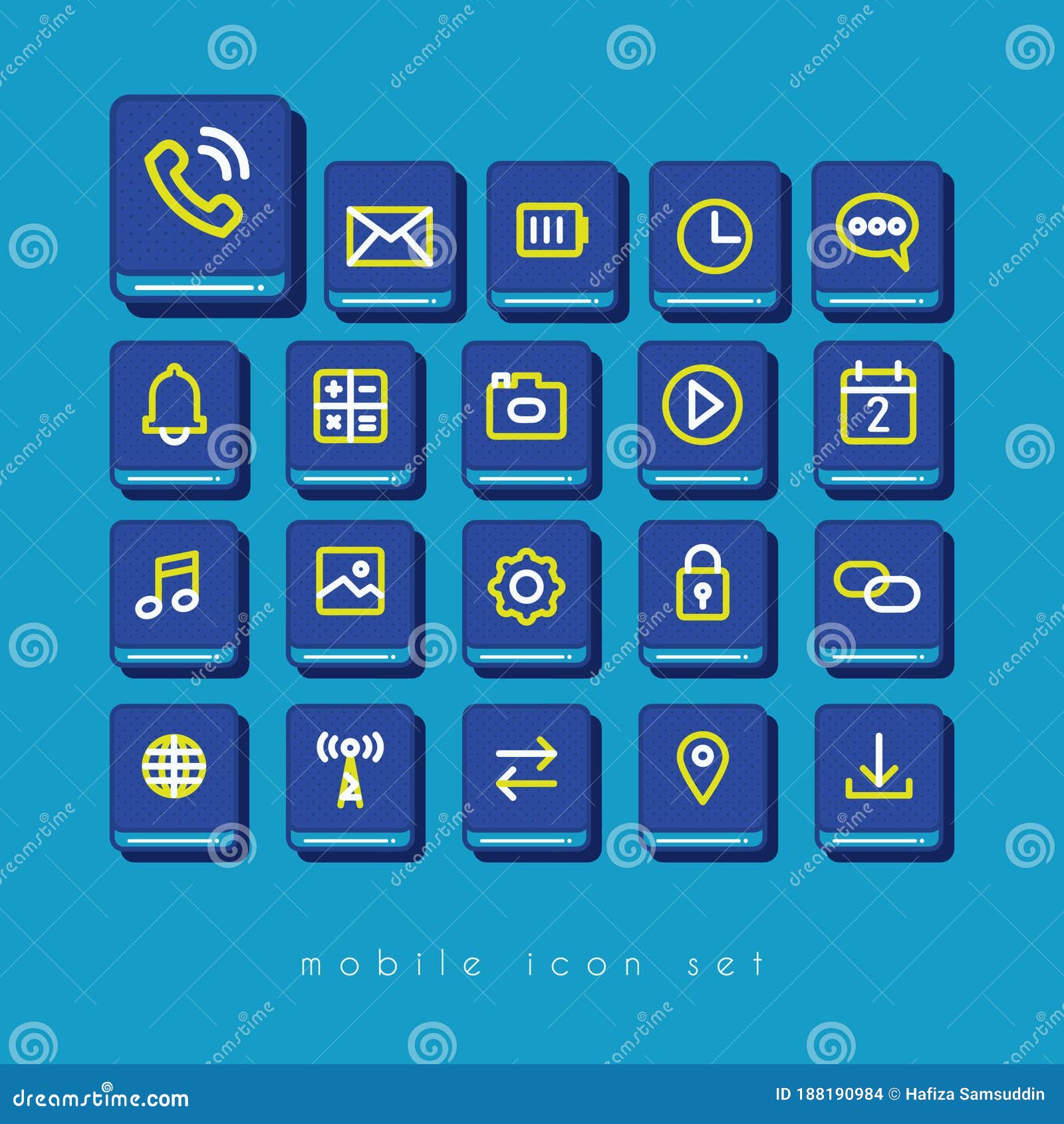 Mobile Icon Set. Vector Illustration Decorative Design Stock Vector ...