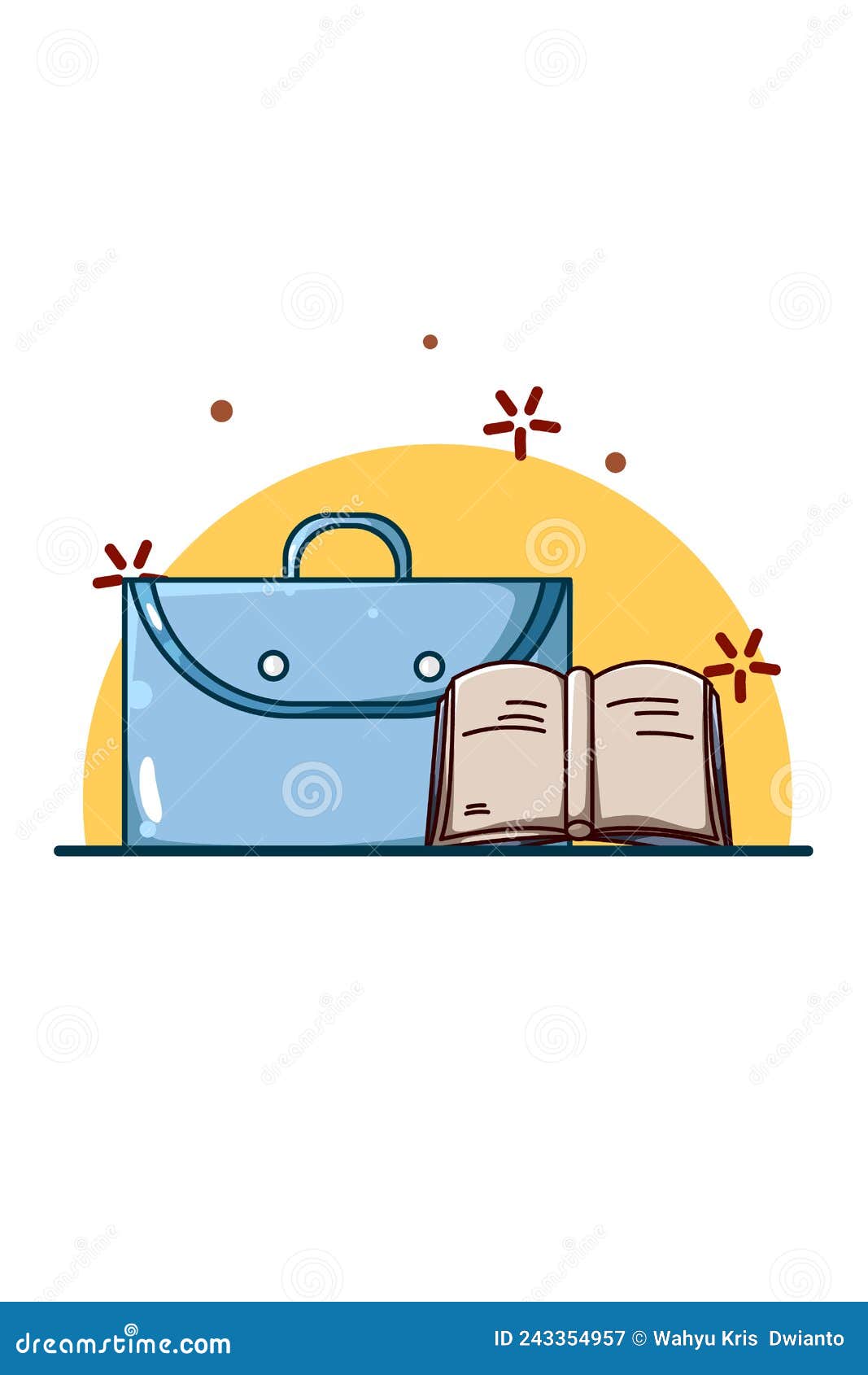 Icon Small Suitcase and Book Cartoon Illustration Stock Vector ...