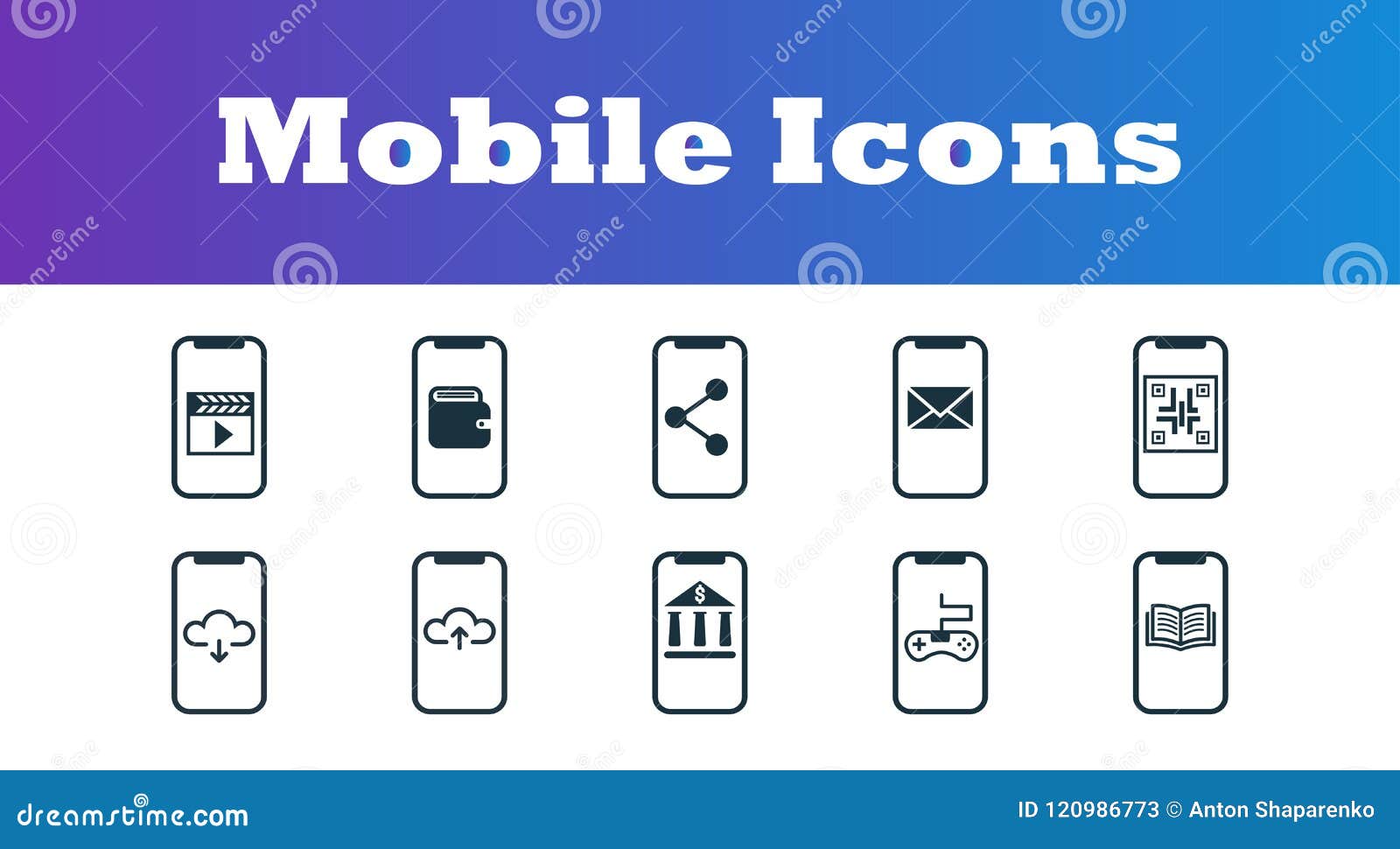 Mobile Icons Set. UI and UX. Premium Quality Symbol Collection Stock ...