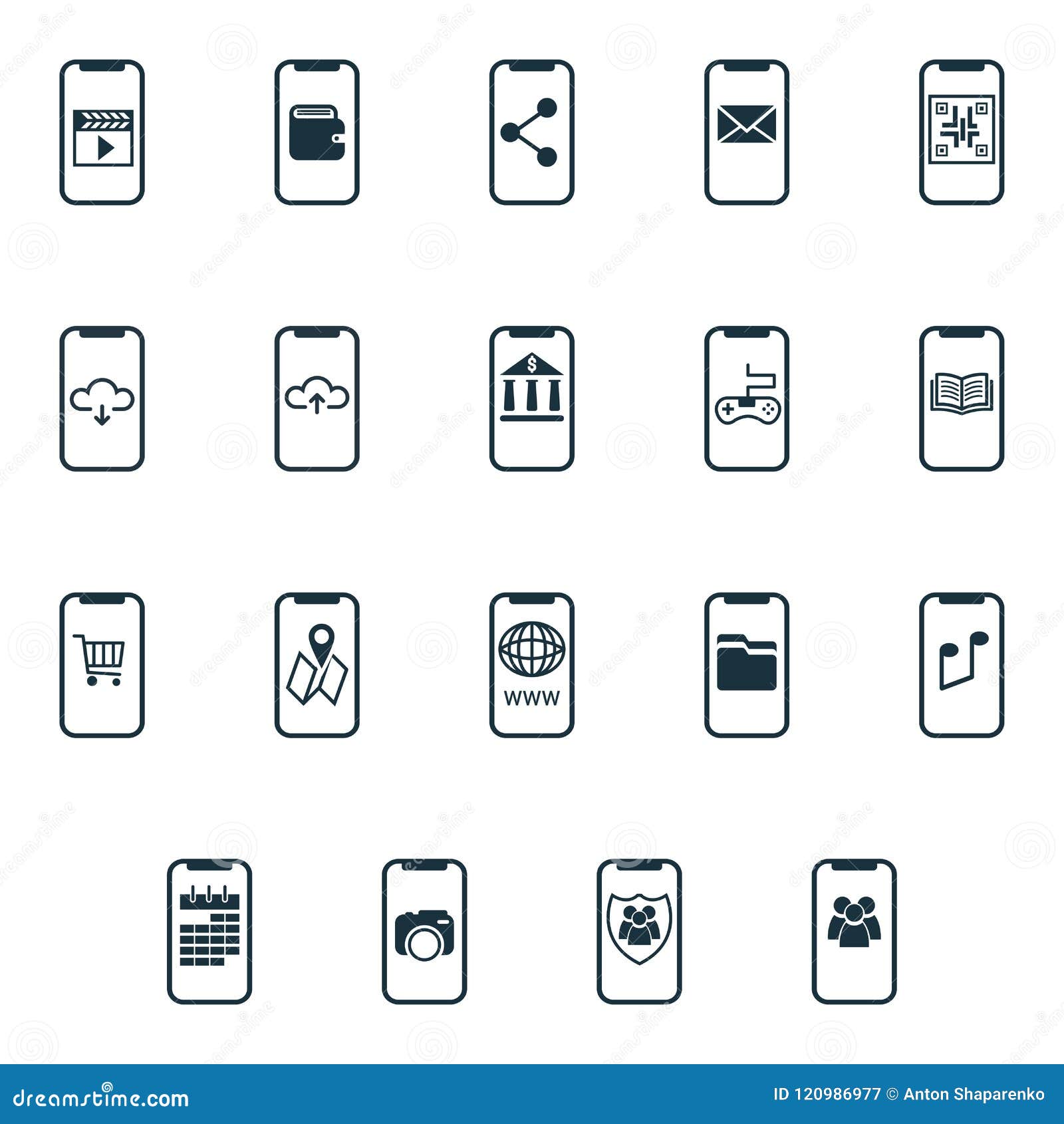 Mobile Icons Set. UI and UX. Premium Quality Symbol Collection Stock ...