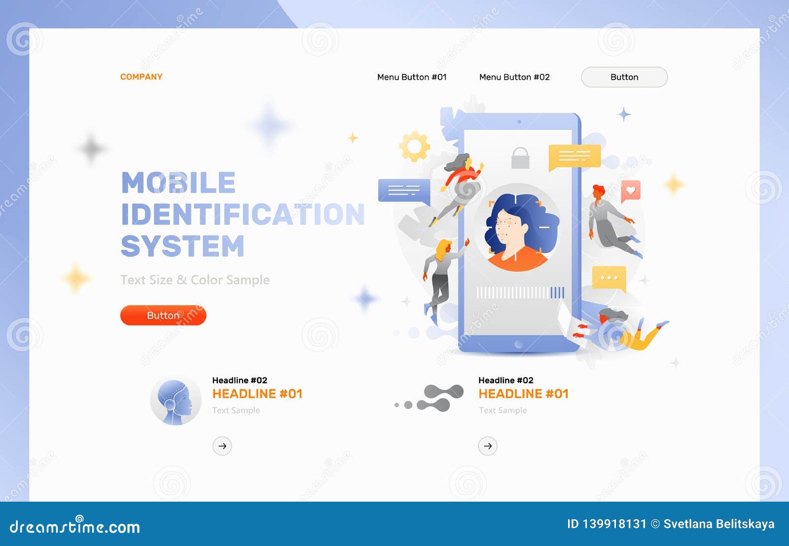 Mobile Identification Header Template Stock Vector - Illustration of ...