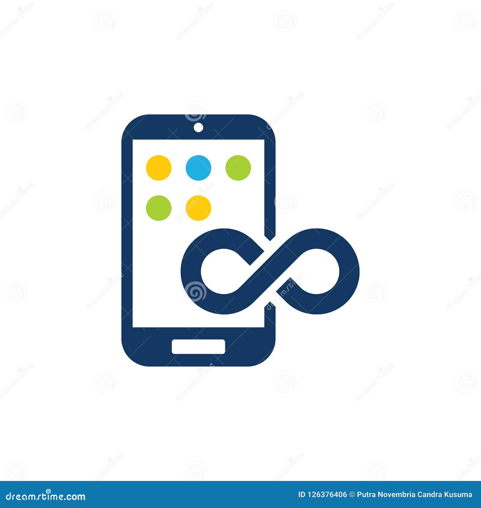 Mobile Infinity Head Logo Icon Design Stock Vector - Illustration of ...