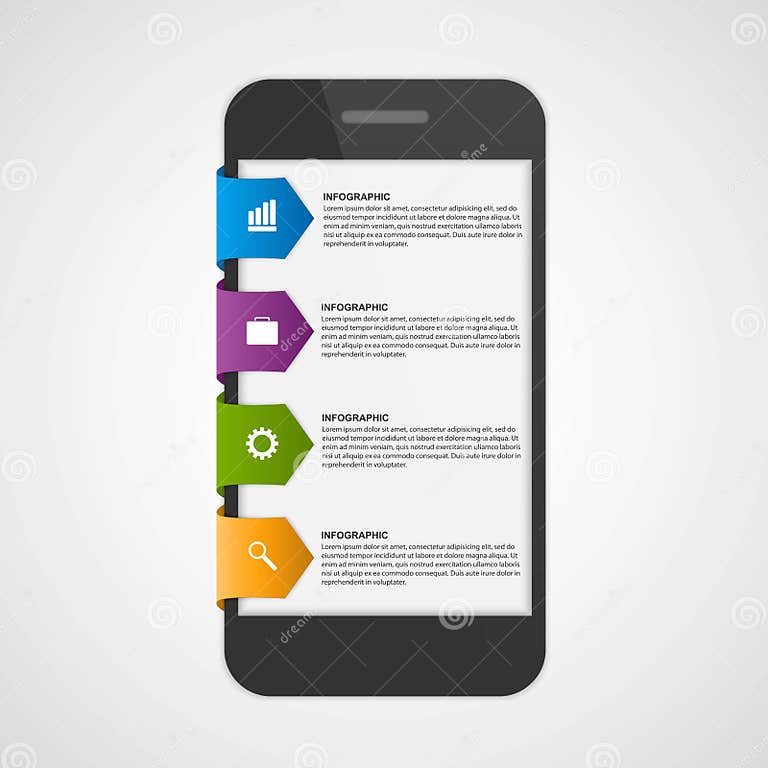 Mobile Infographic Design Concept. Design Elements Stock Vector ...