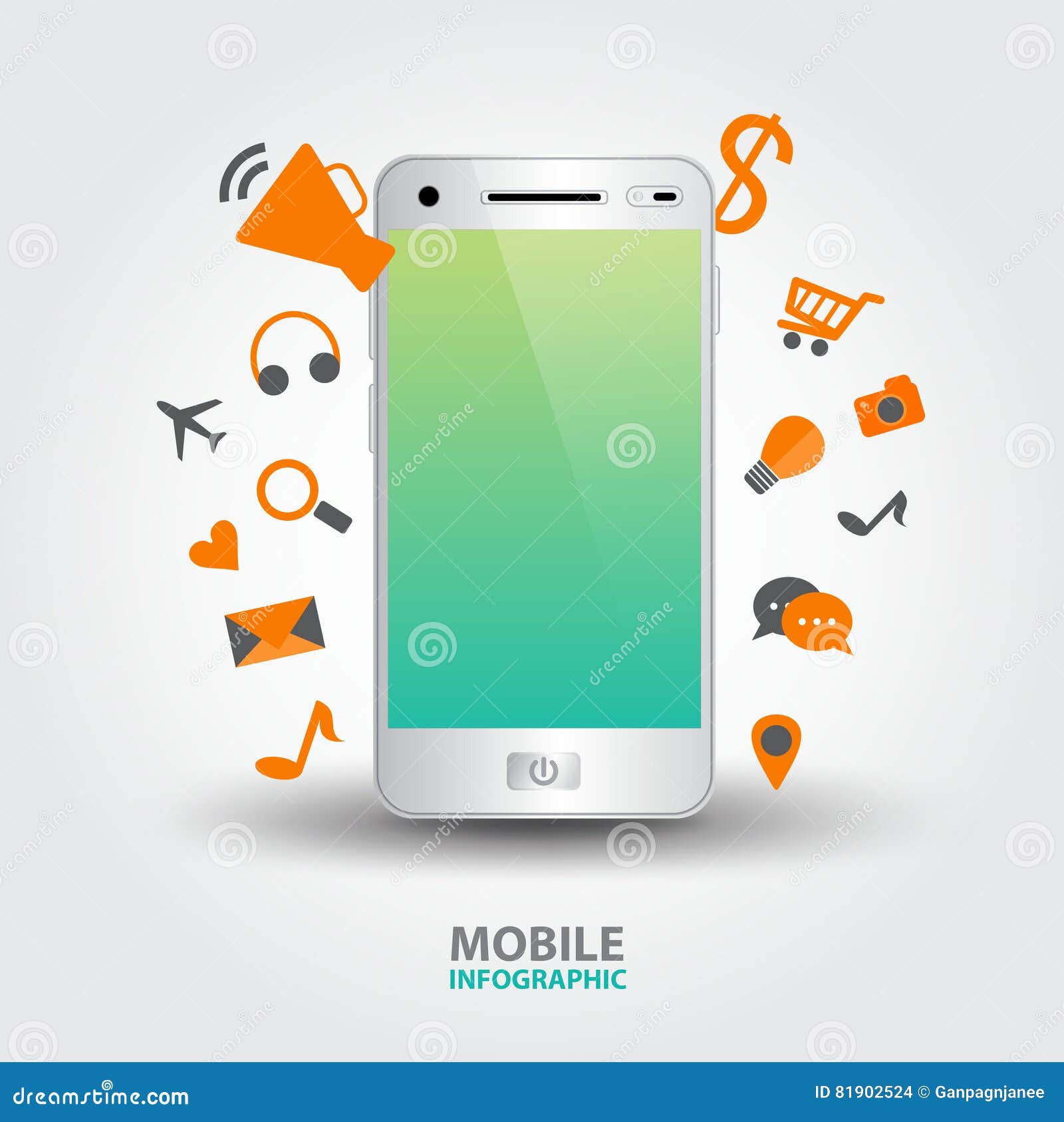 Mobile Infographic Vector Illustration, Web Icon Design Stock Vector ...