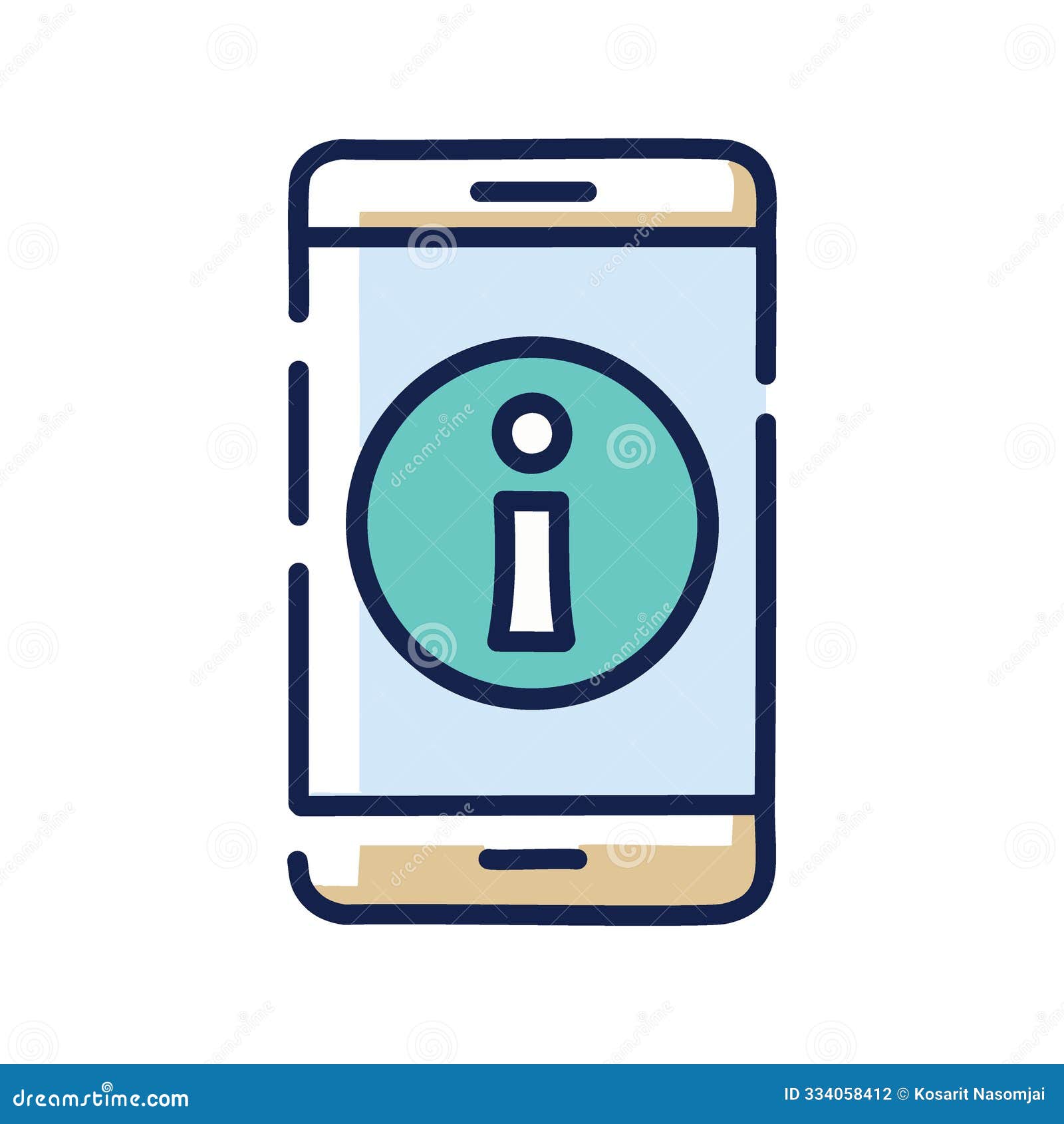 Mobile Information Icon. Mobile Phone Screen with Information Symbol ...