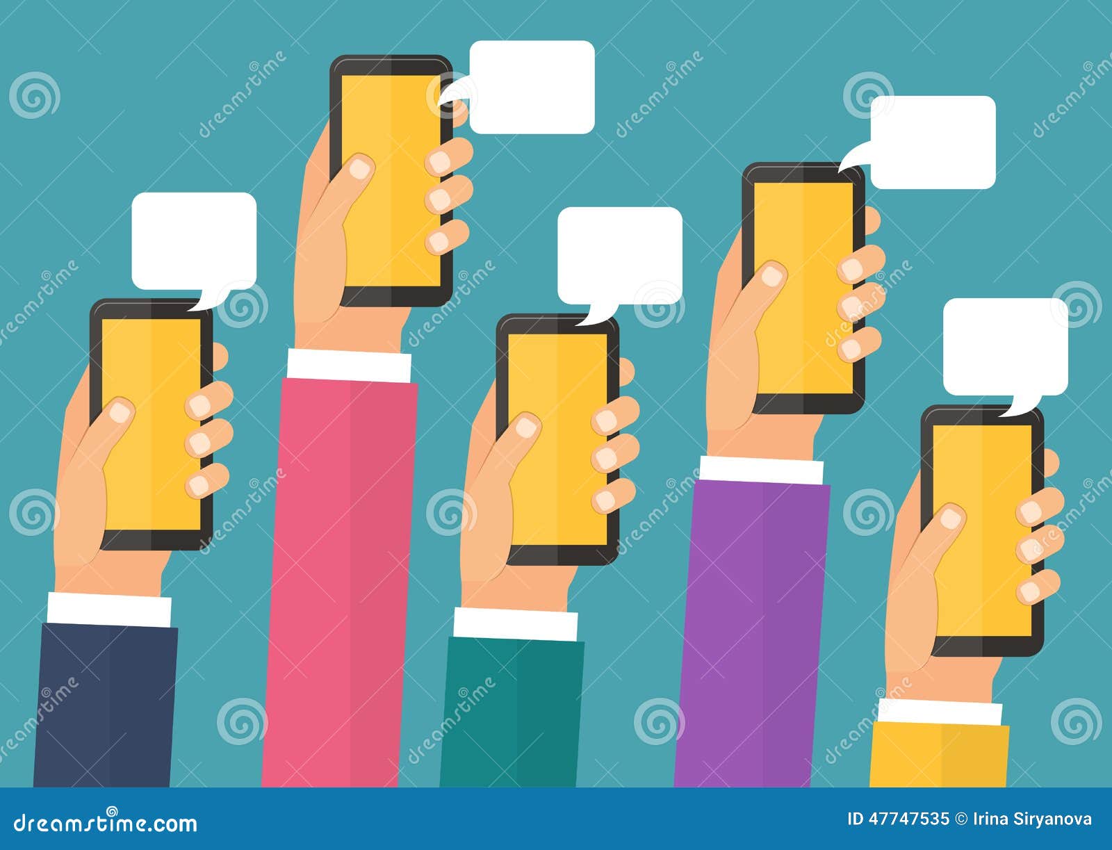 Mobile Instant Messenger Chat, 3d Flat Isometric Vector Illustration ...