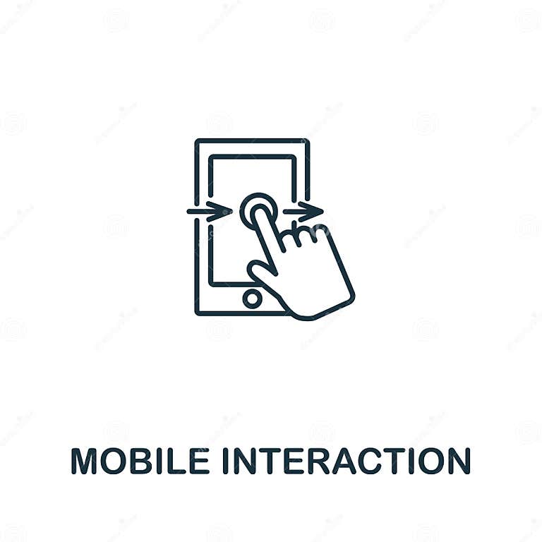 Mobile Interaction Icon from Artificial Intelligence Collection. Simple ...