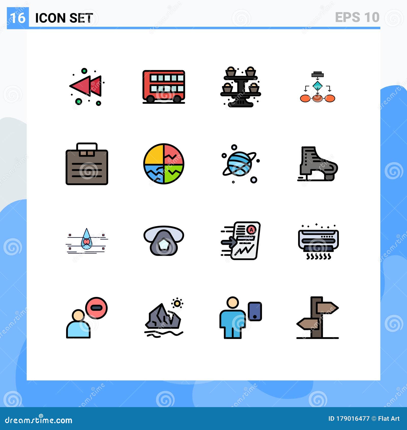 Mobile Interface Flat Color Filled Line Set of 16 Pictograms of ...