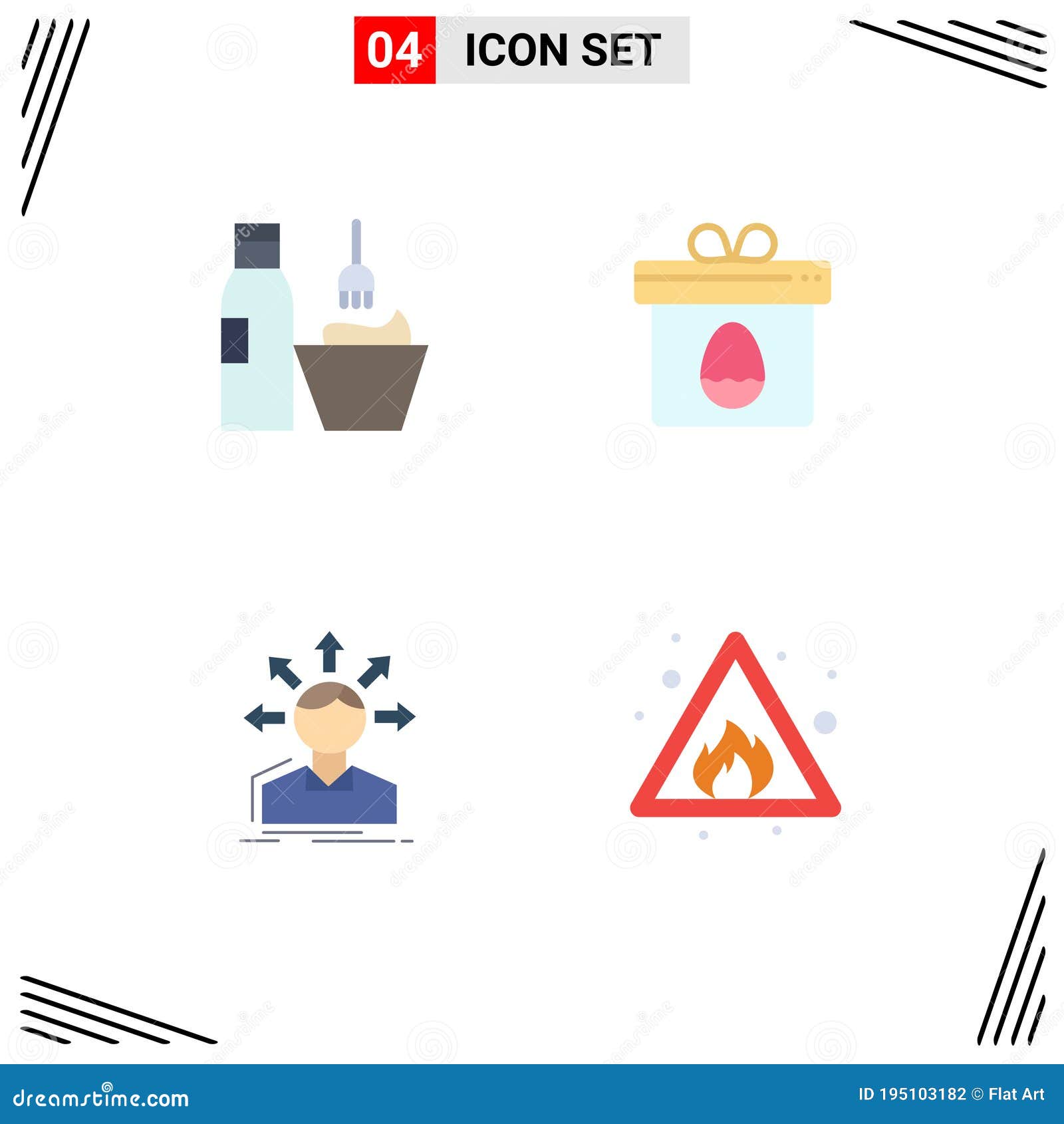 Mobile Interface Flat Icon Set of 4 Pictograms of Cosmetics, Conversion ...