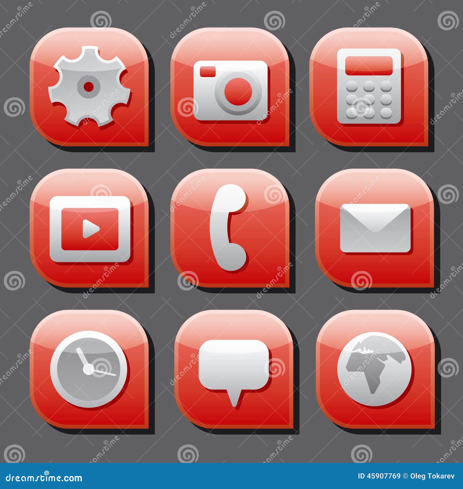 Mobile interface icon set stock illustration. Illustration of interface ...