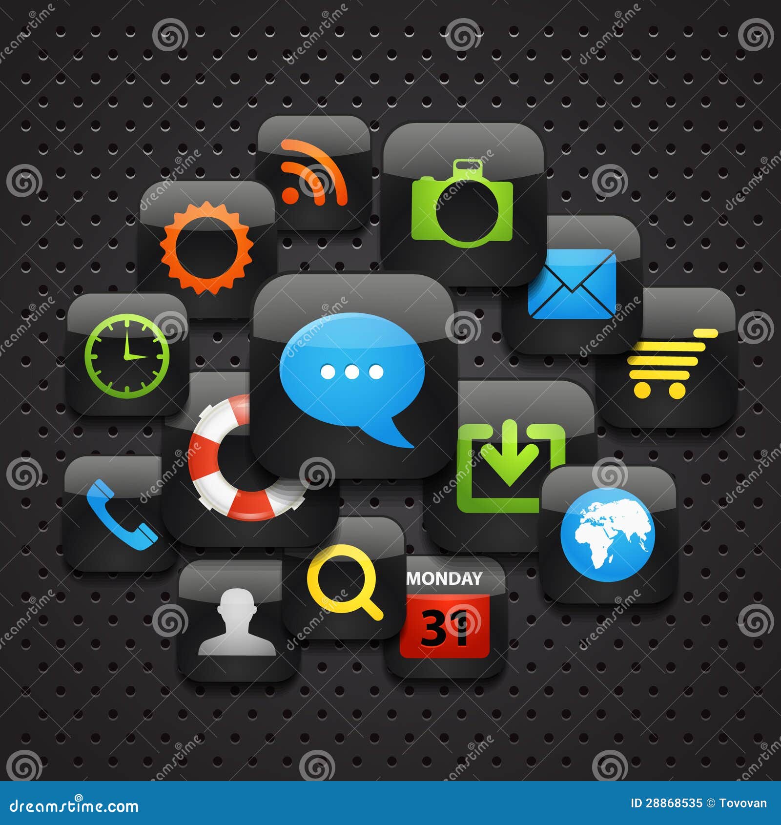 Mobile interface icons stock vector. Illustration of duck - 28868535